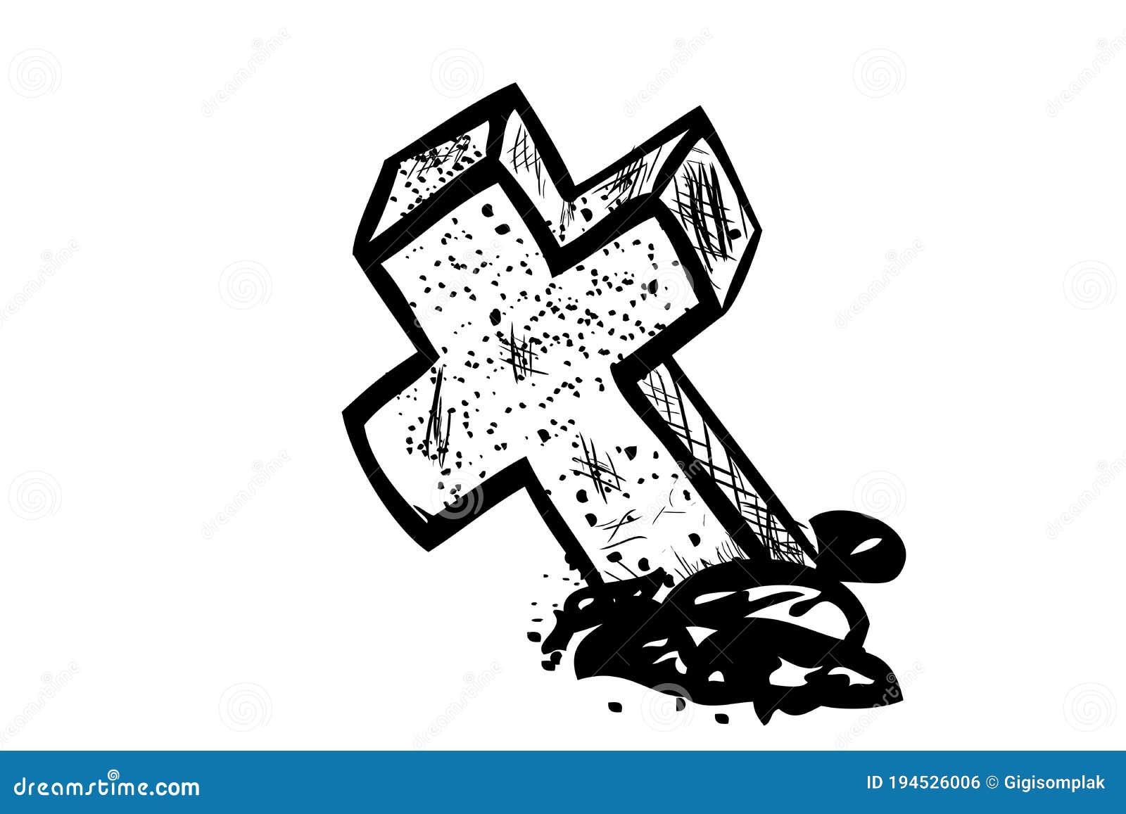 Simple Vector Doodle Hand Draw Sketch, Christian Stone Grave and Grass ...