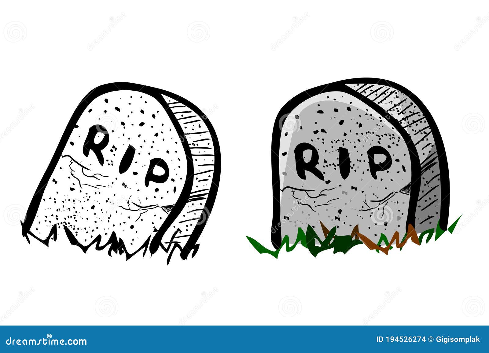 Simple Vector Doodle Hand Draw Sketch, Christian Stone Grave and Grass ...