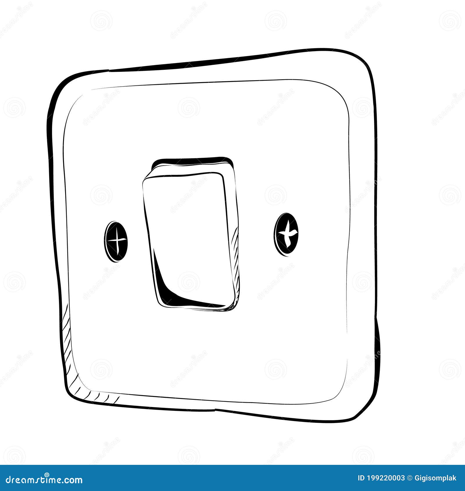 Simple Vector Doodle Hand Draw Sketch on Off Electricity Switch Stock ...