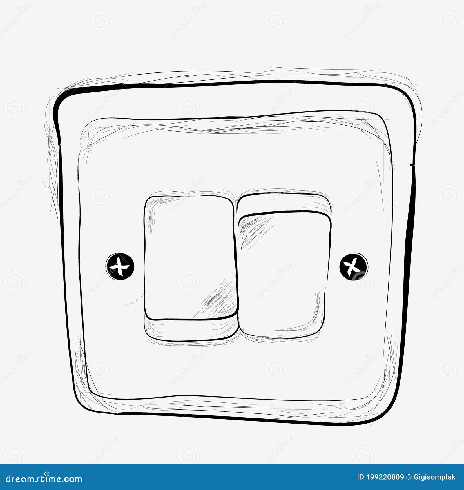 Simple Vector Doodle Hand Draw Sketch on Off Electricity Switch Stock ...