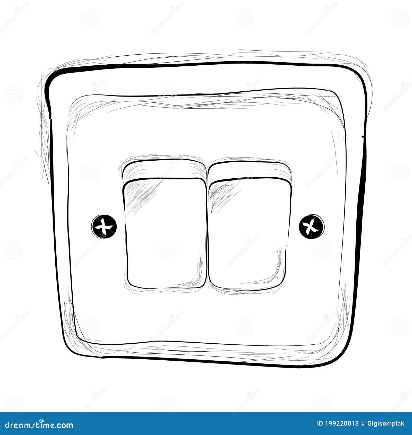 Simple Vector Doodle Hand Draw Sketch on Off Electricity Switch Stock ...