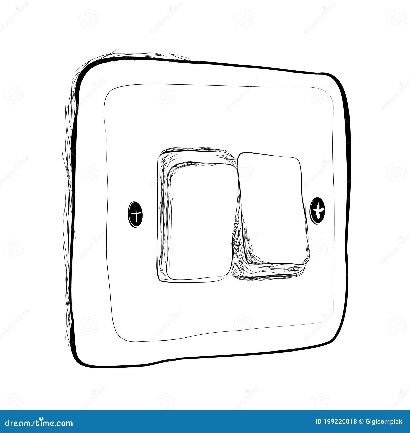 Simple Vector Doodle Hand Draw Sketch on Off Electricity Switch Stock ...