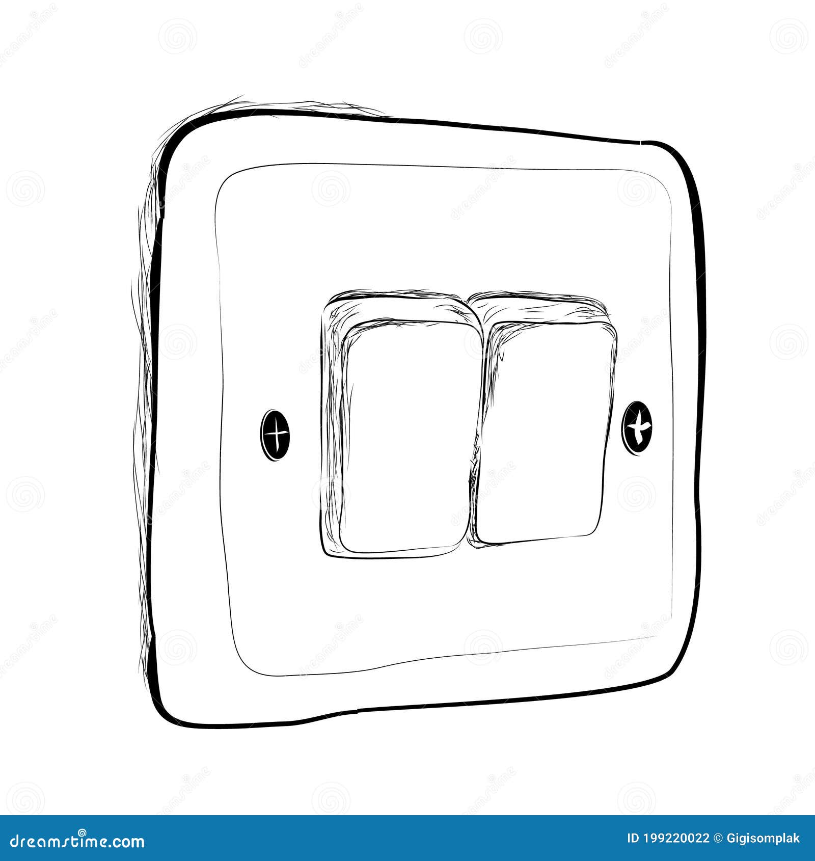 Simple Vector Doodle Hand Draw Sketch on Off Electricity Switch Stock ...