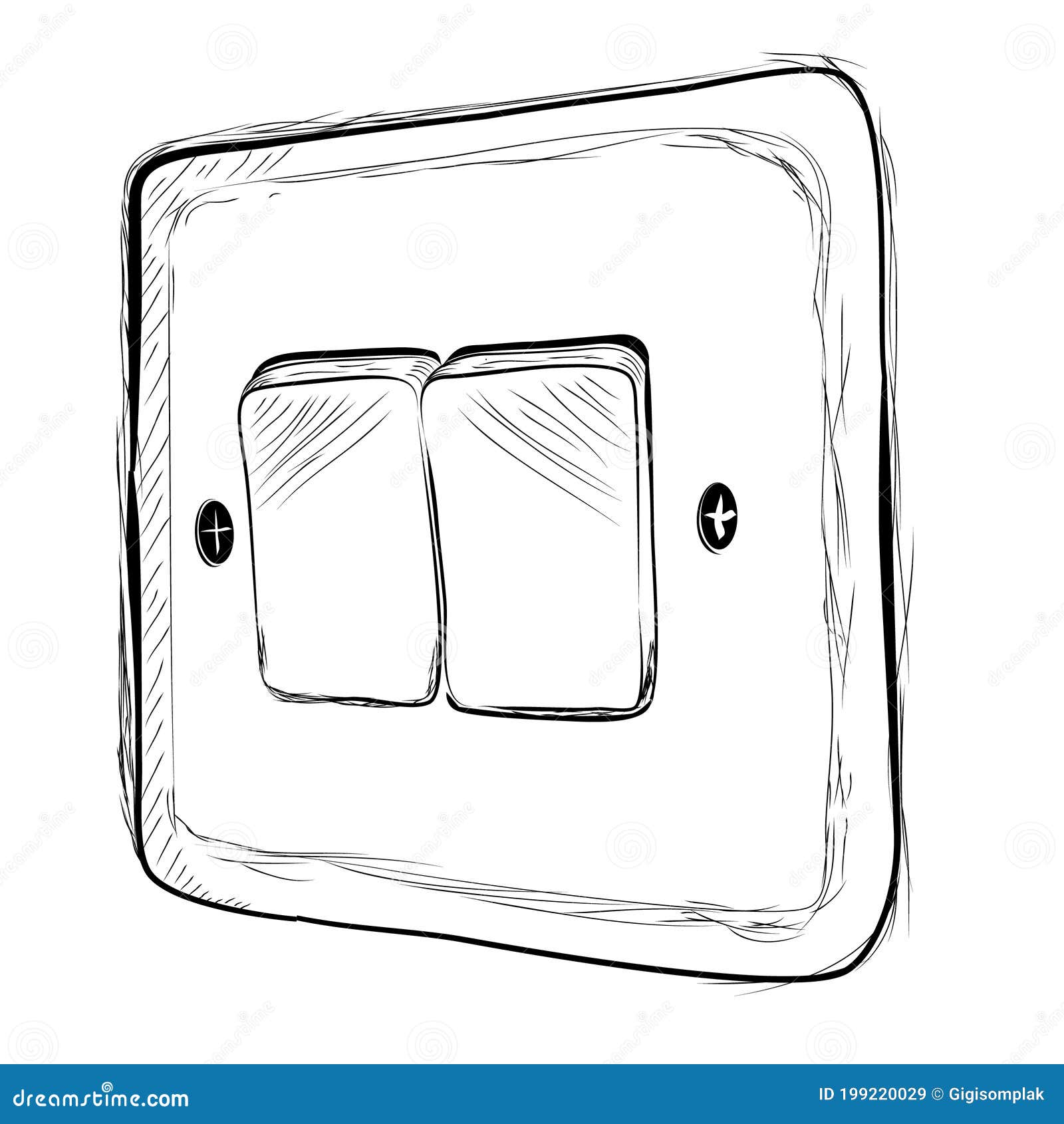 Simple Vector Doodle Hand Draw Sketch on Off Electricity Switch Stock ...