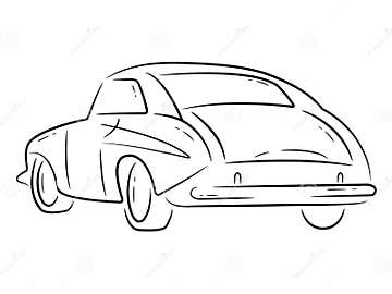 Simple Vector Drawing of an Old Car Stock Vector - Illustration of ...