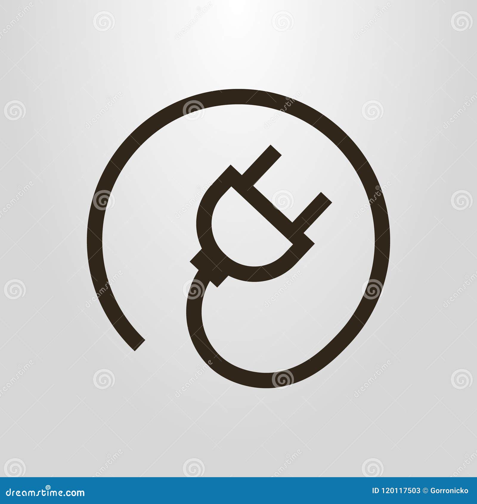 Simple Vector Electric Plug Pictogram in a Round Frame Stock Vector ...