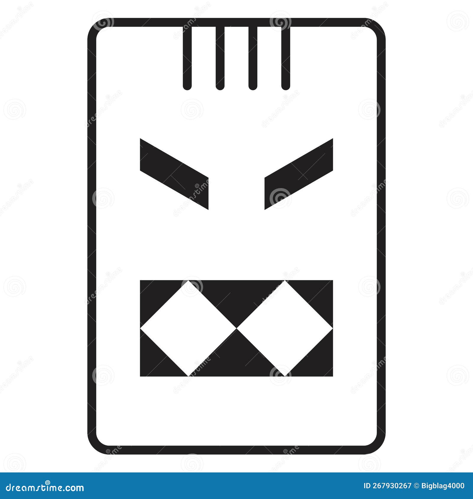 Simple Vector Emoticon.Angry Face Character. Stock Illustration ...