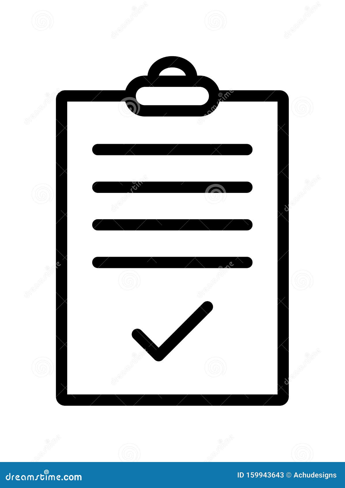 Approved File Document Tick Line Icon Stock Vector - Illustration of ...