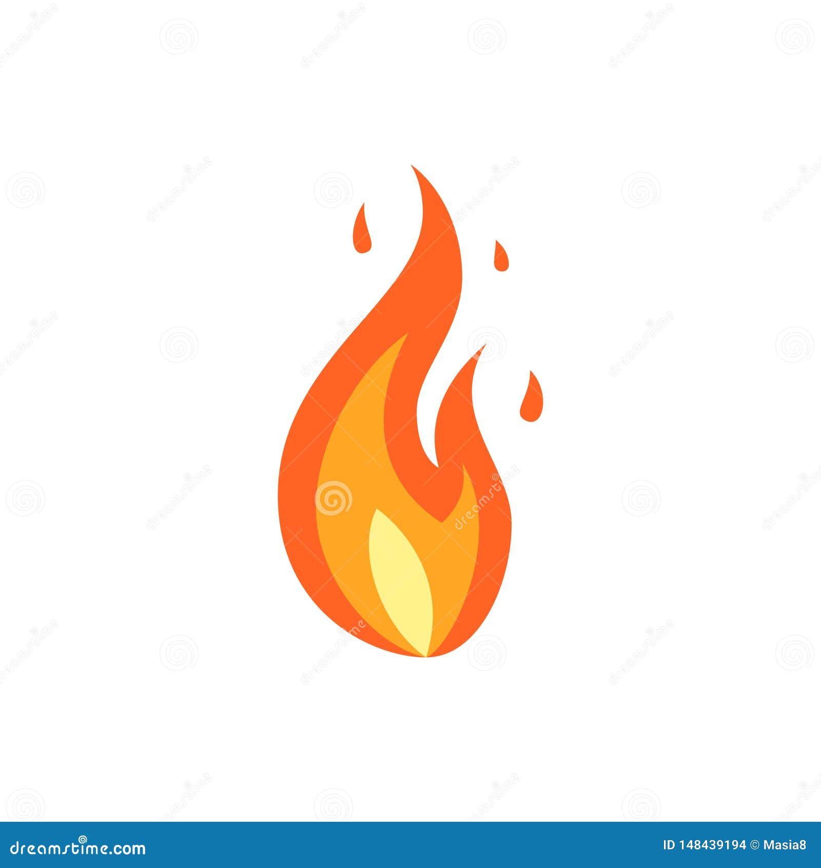 Simple Vector Flame Icon in Flat Style Stock Vector - Illustration of ...