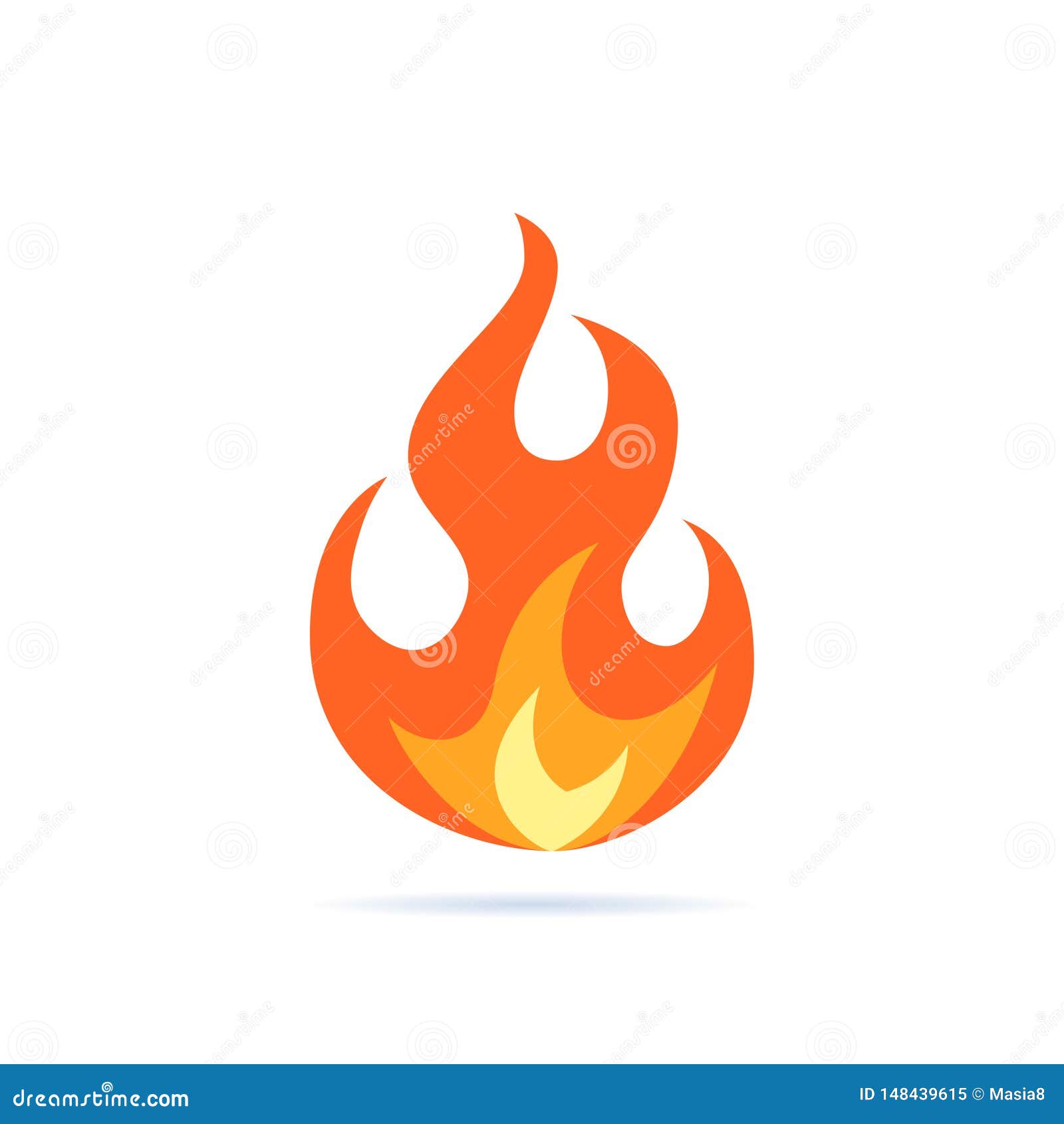 Simple Vector Flame Icon in Flat Style Stock Vector - Illustration of ...