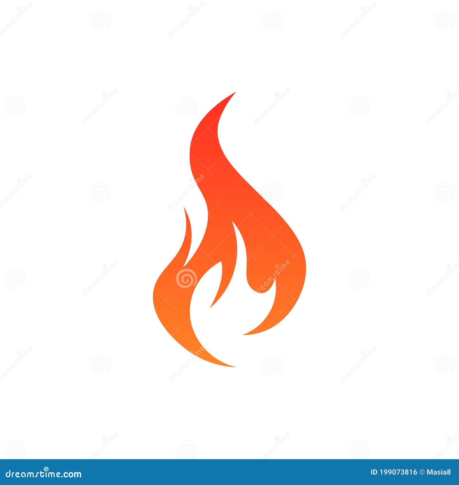 Simple Vector Flame Icon in Flat Style Stock Vector - Illustration of ...