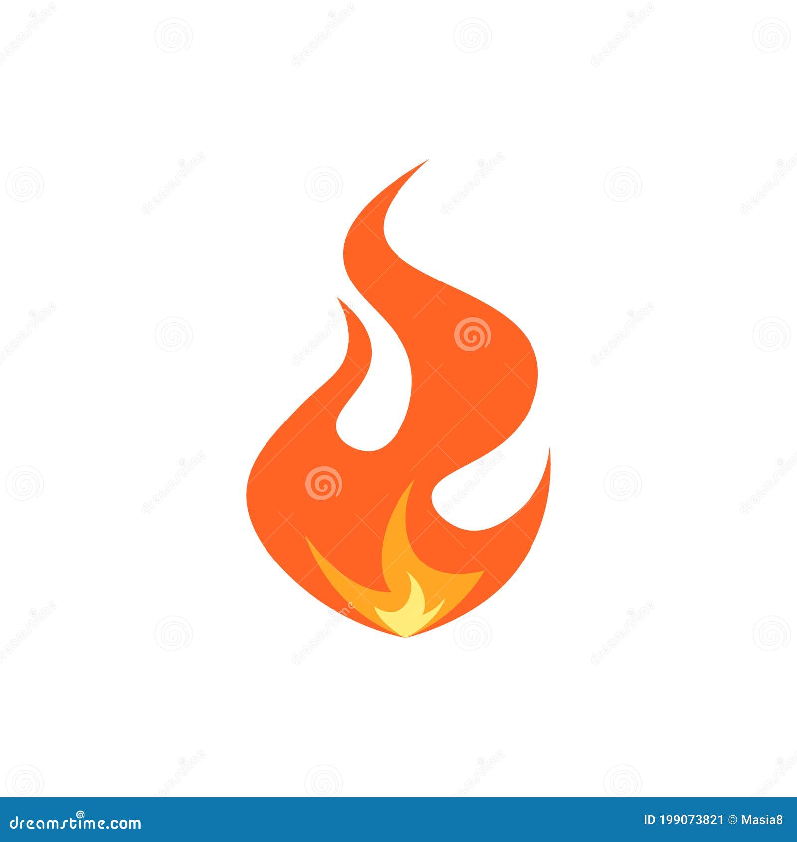 Simple Vector Flame Icon in Flat Style Stock Vector - Illustration of ...