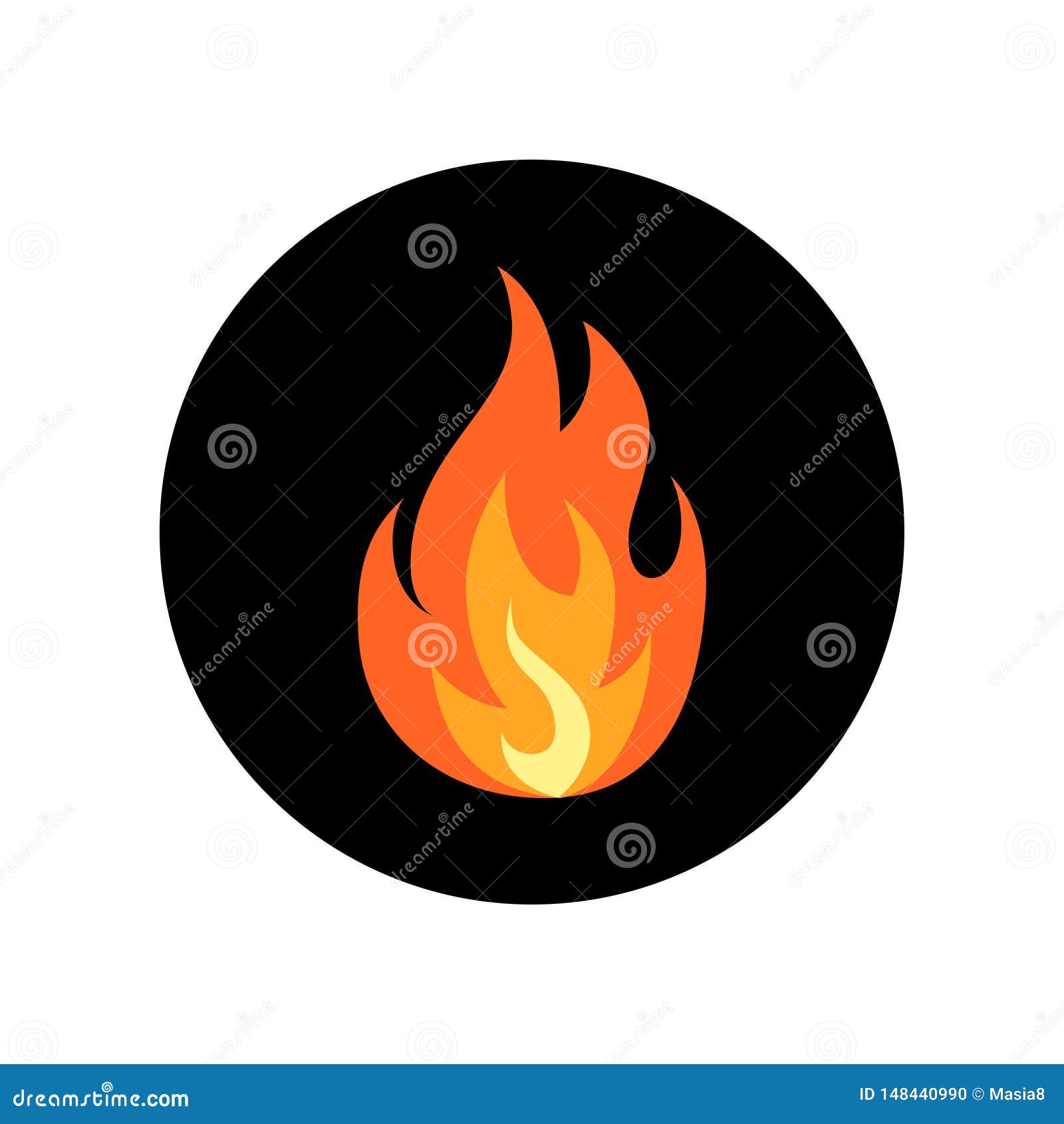 Simple Vector Flame Icon in Flat Style Stock Vector - Illustration of ...