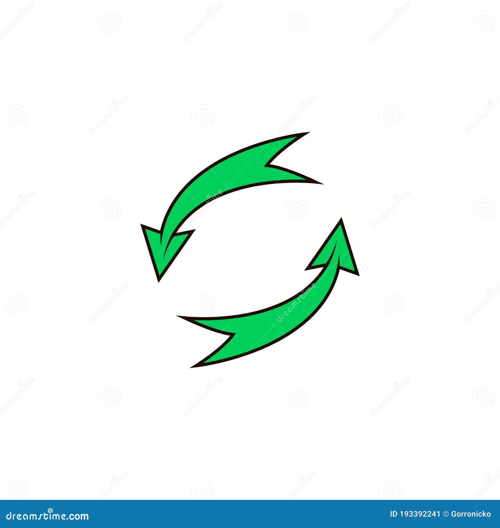 Simple Vector Flat Art Cartoon Illustration Of Two Rotating Arrows ...