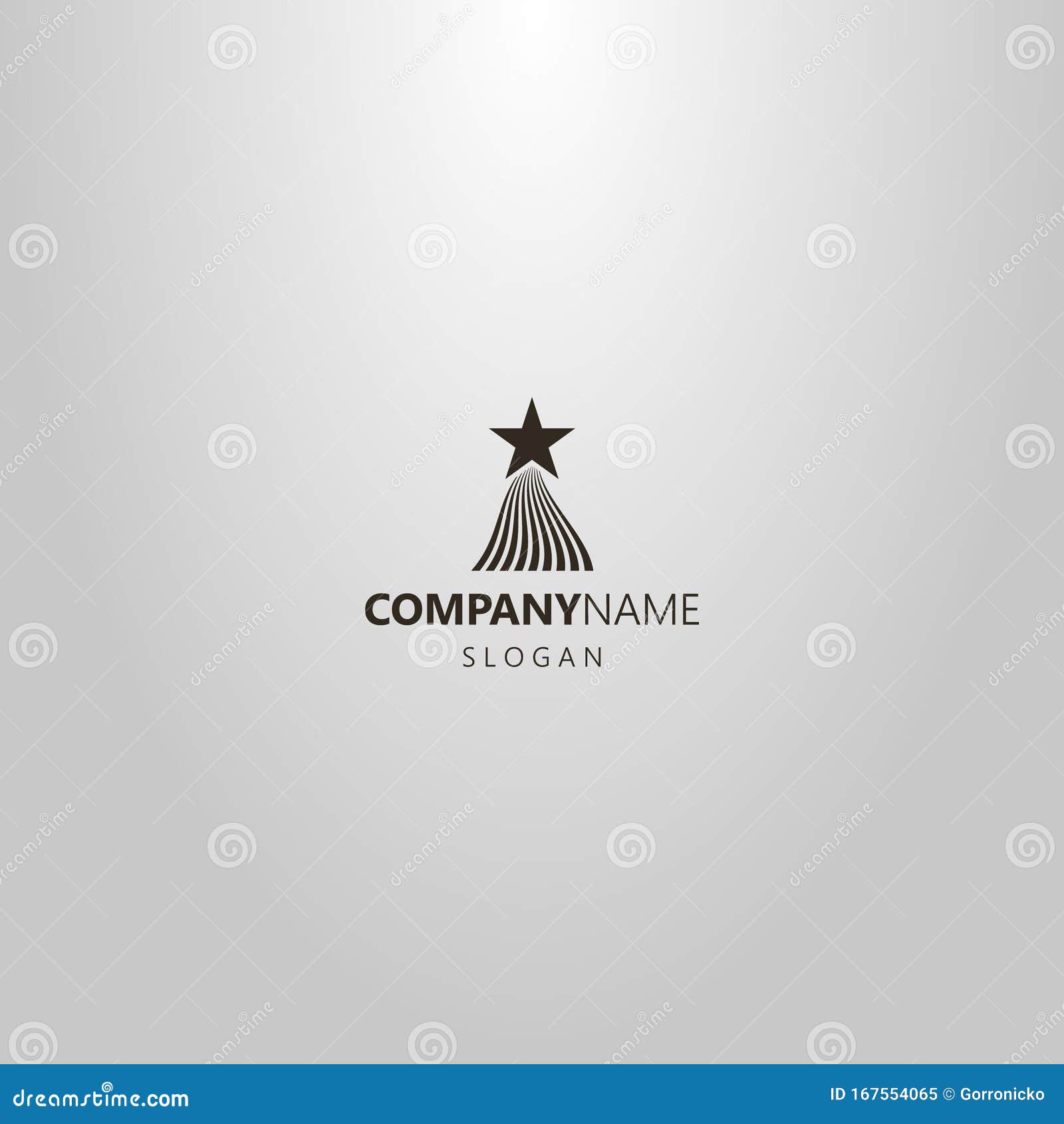 Simple Vector Flat Art Logo of a Flying Up Five-pointed Star 向量例证 - 插画 ...