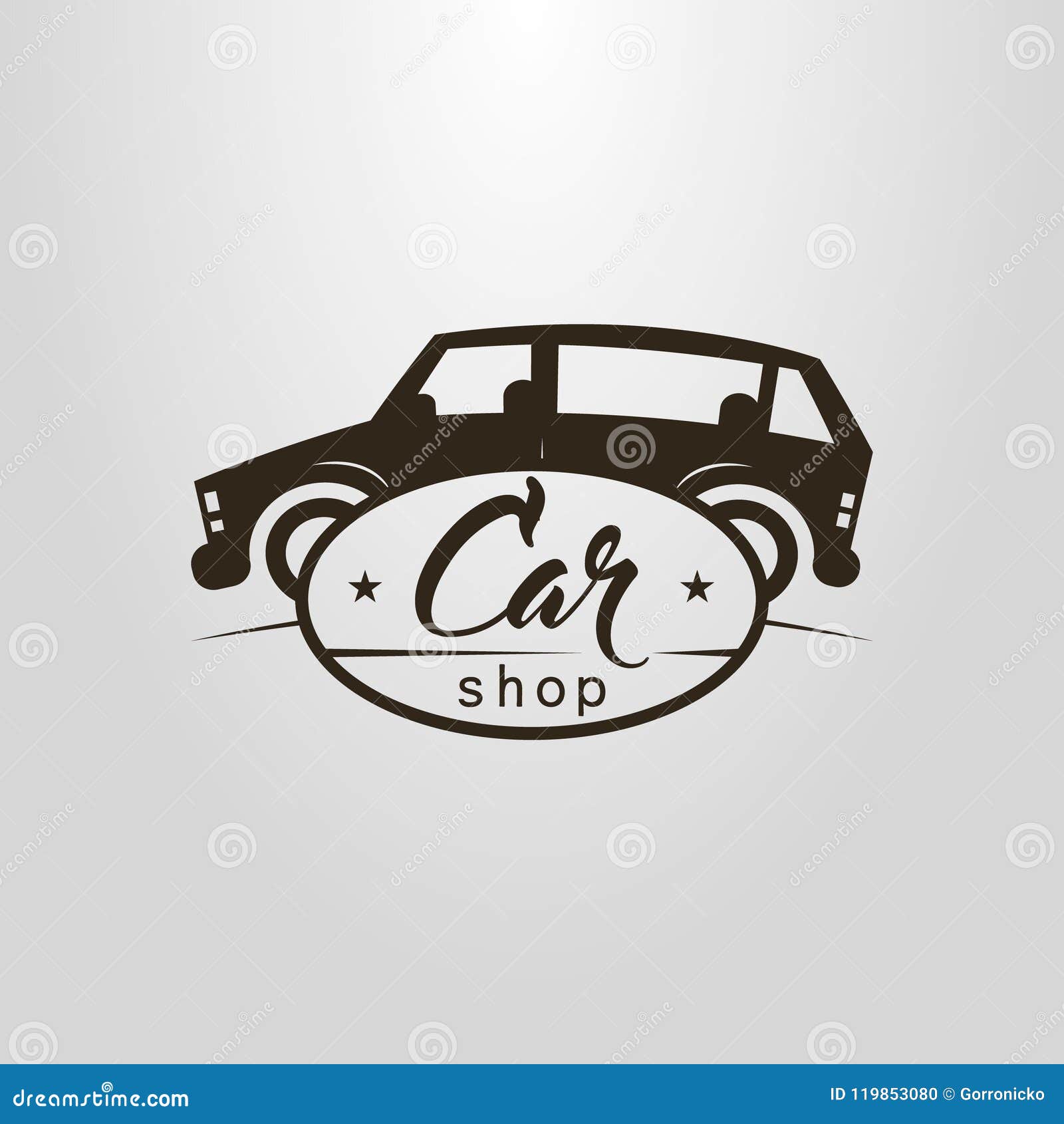 Simple Vector Flat Art Logotype for the Car Shop Stock Vector ...