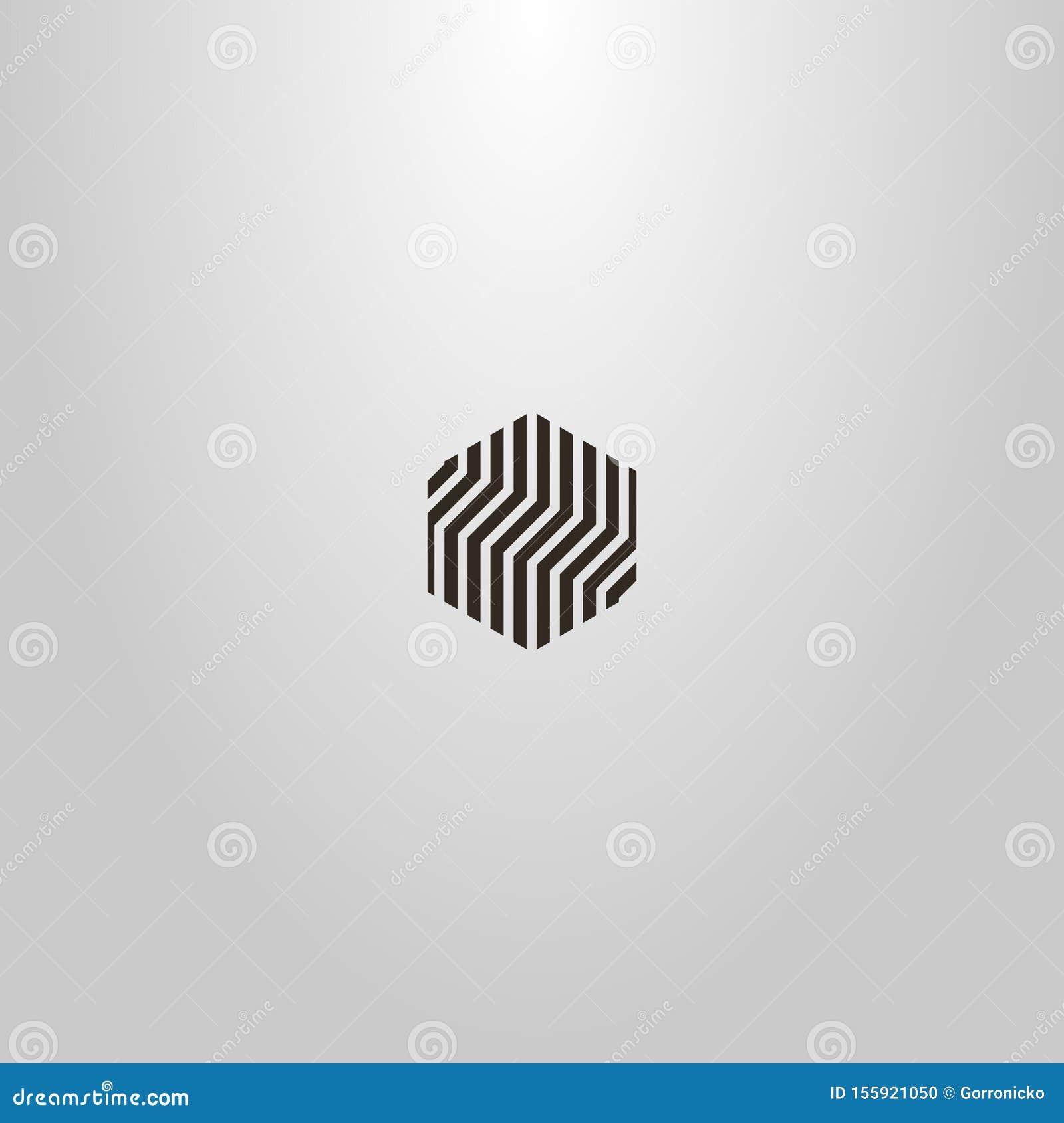Simple Vector Flat Art Minimalistic Striped Hexagon Sign Stock Vector ...