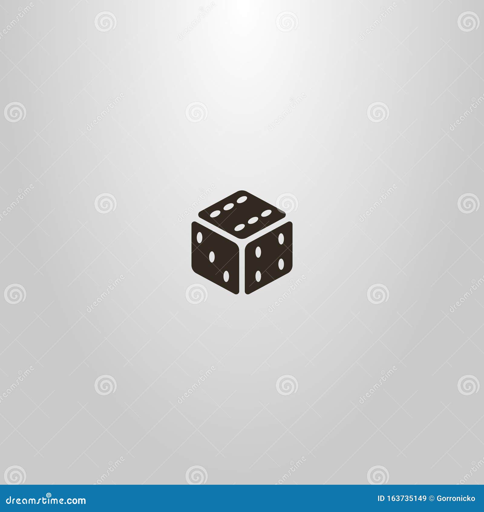 Simple Vector Flat Art Outline Sign of Single Dice Stock Vector ...
