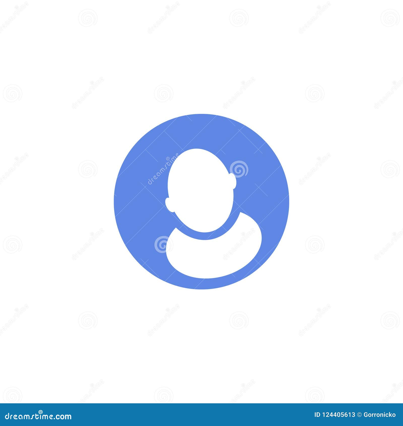 Simple Vector Flat Art Round Icon of Faceless User Avatar Stock ...