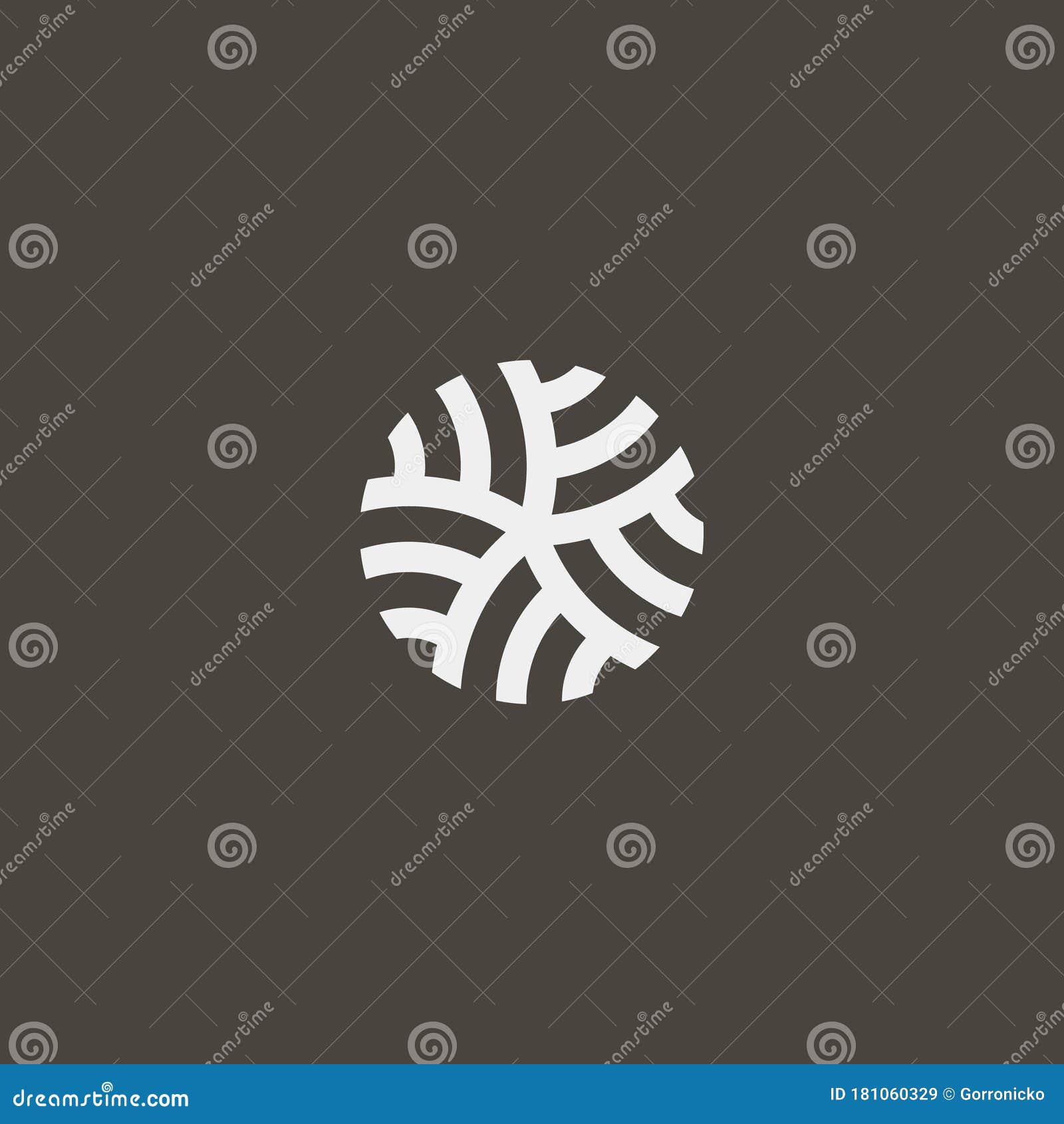 Simple Vector Flat Art Round Iconic Sign of Abstract Geometric Flower ...