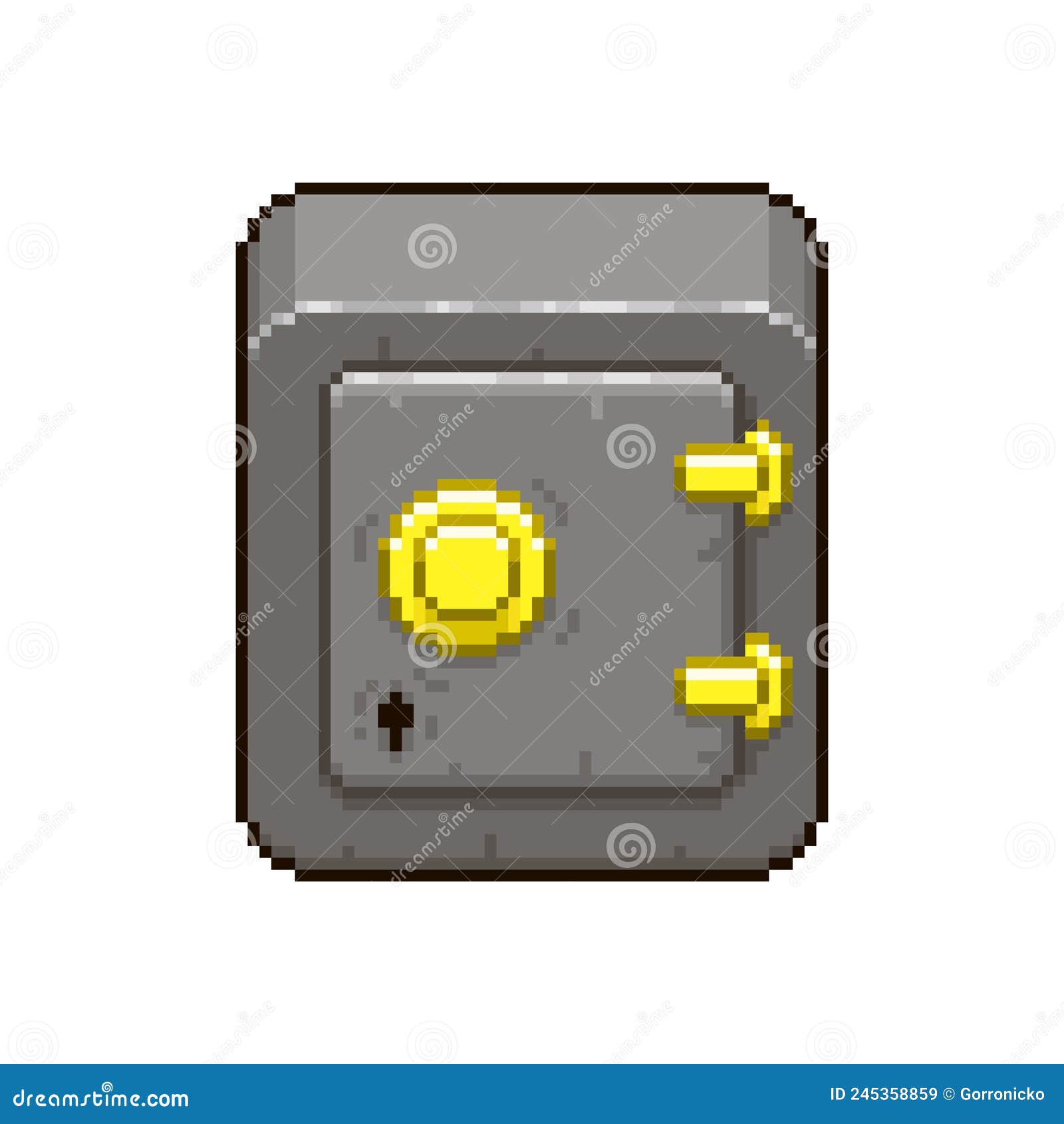 Simple Vector Flat Pixel Art Illustration of Cartoon Safe for Valuables ...