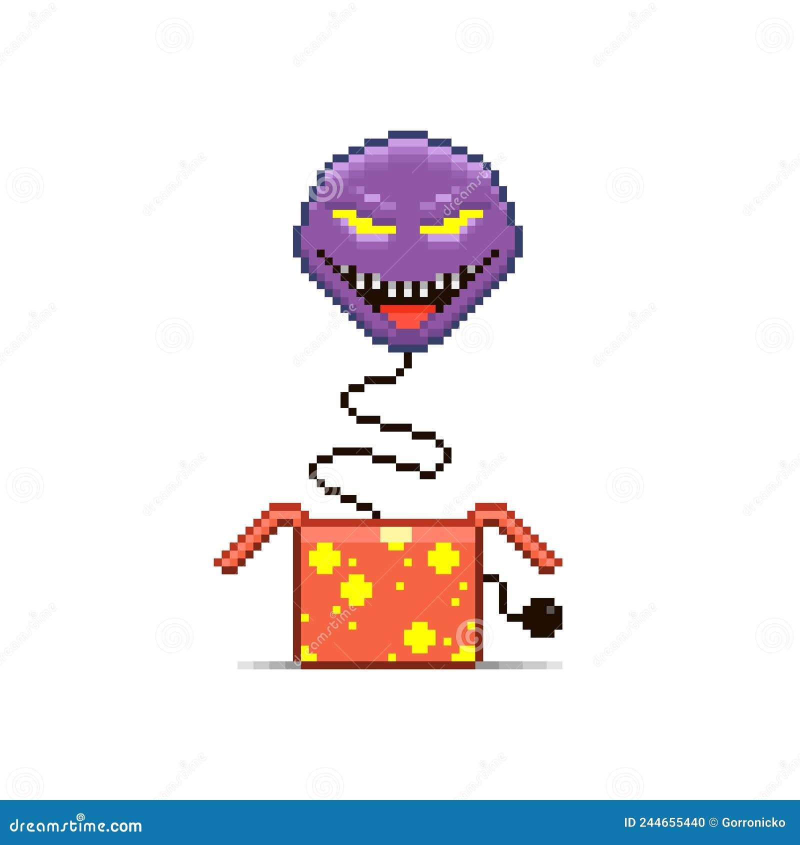 Simple Vector Flat Pixel Art Illustration of Evil Smiling Jack in the ...