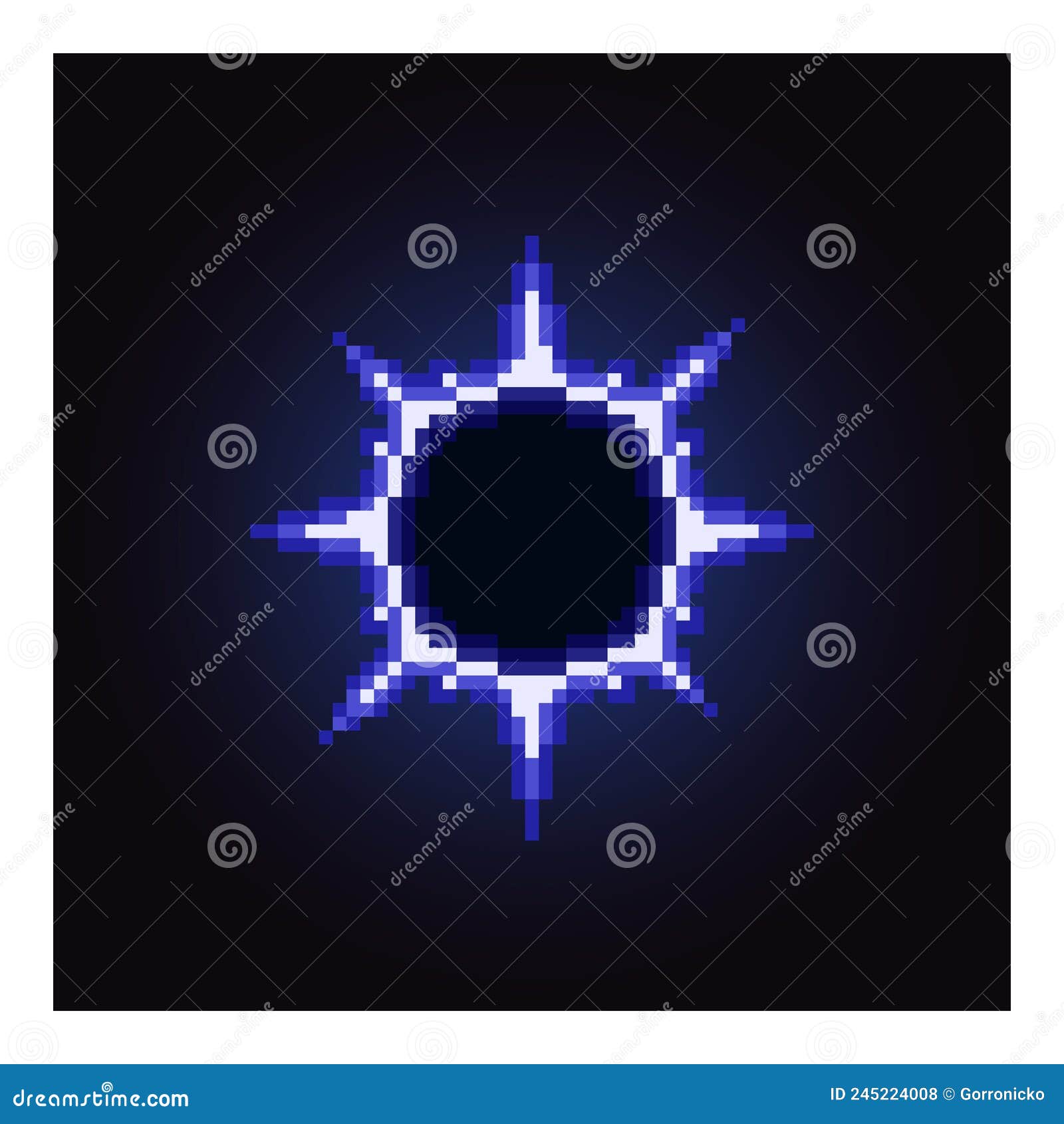 Simple Vector Flat Pixel Art Illustration Of Solar Or Lunar Eclipse | CartoonDealer.com #245224008