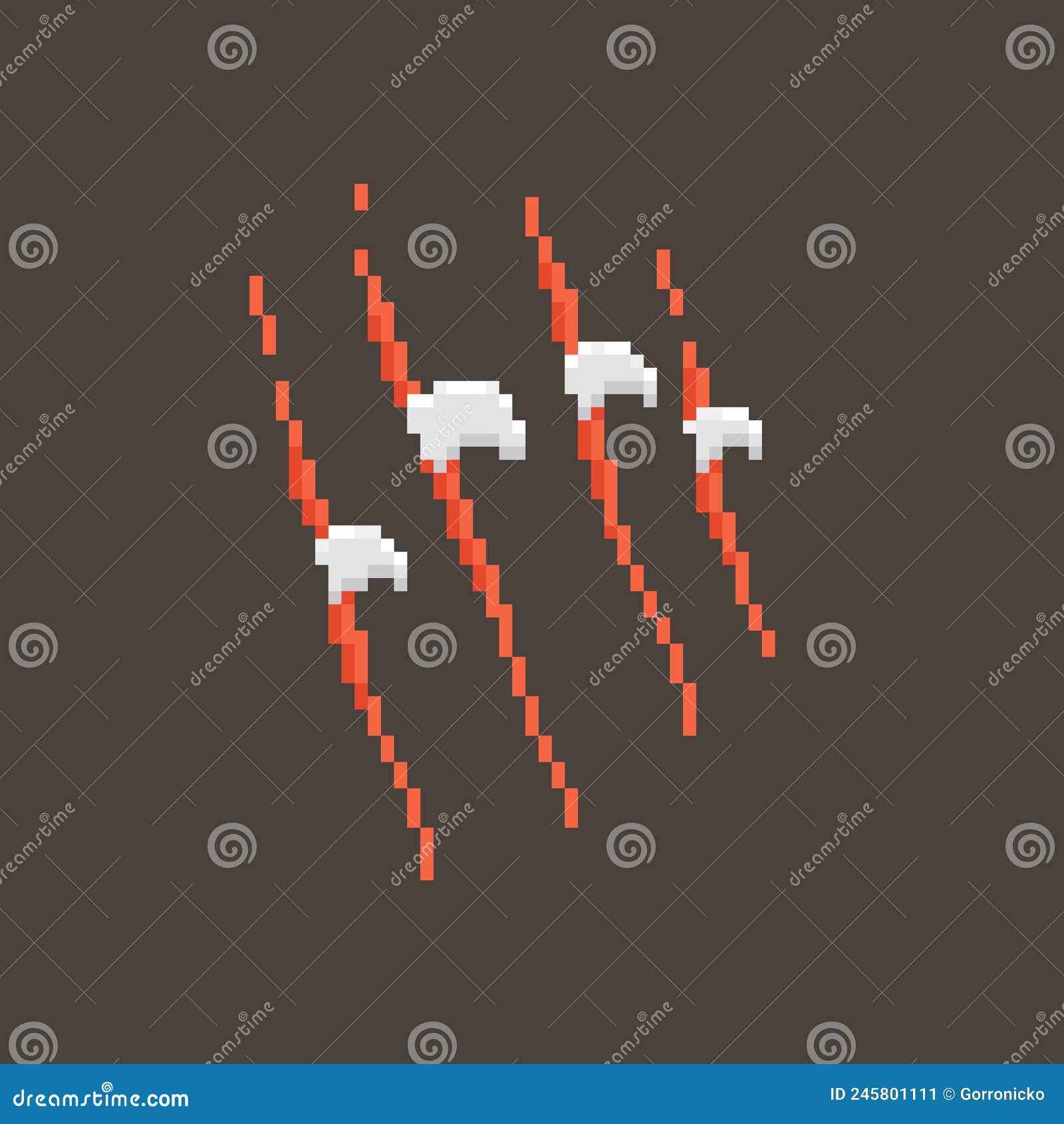 Simple Vector Flat Pixel Art Illustration of White Claws Cutting ...