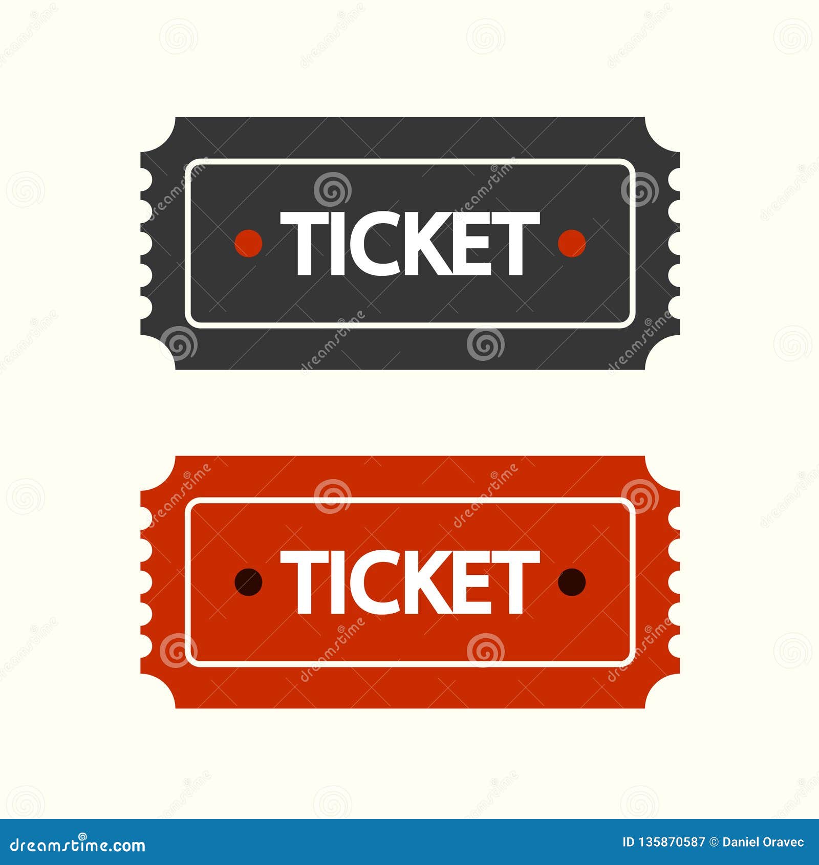 Simple Vector Flat Ticket Symbol Stock Vector - Illustration of simple ...
