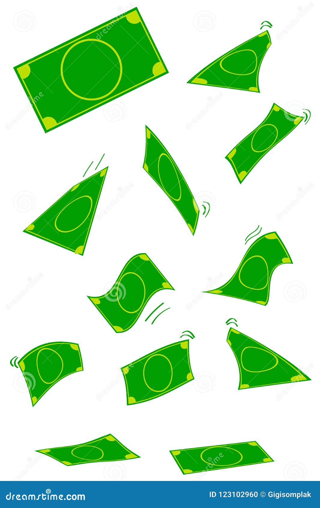 Simple Vector Flowing and Dropping Blank Money Stock Vector ...