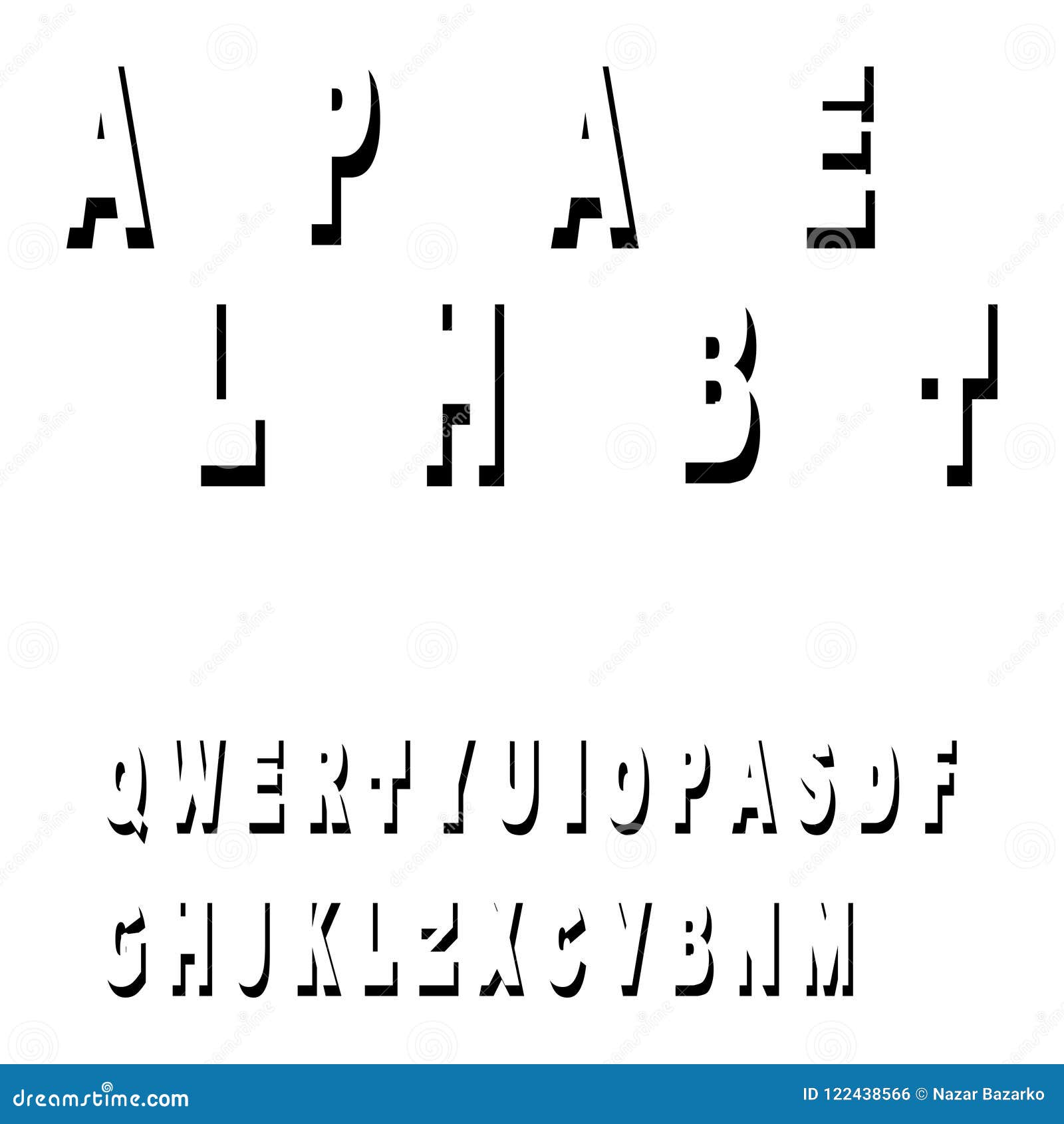 Simple vector font. ABC stock illustration. Illustration of element ...