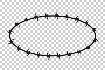 Vector Frame Silhouette Barbed Wire, Oval Shape at Transparent Effect ...
