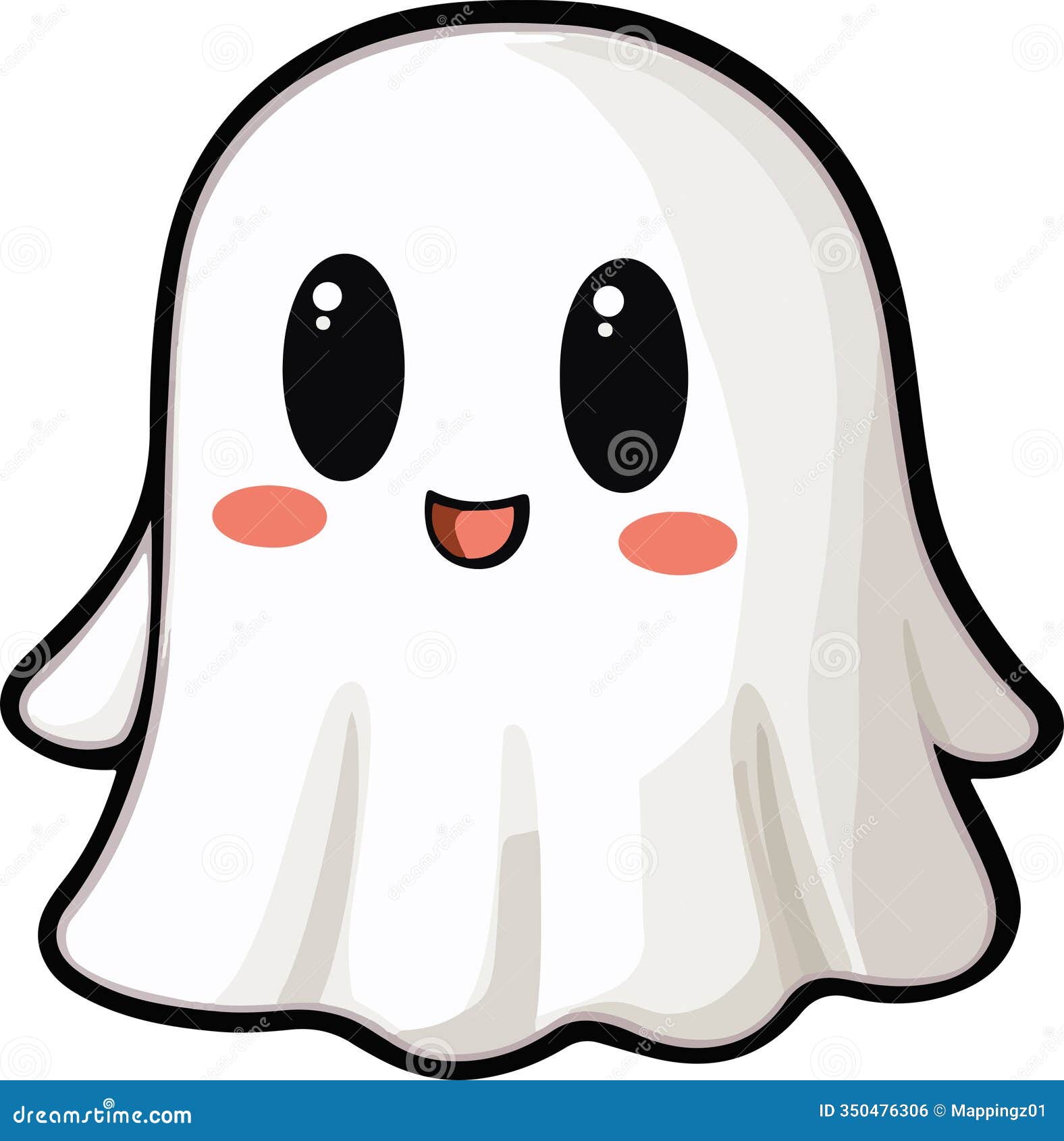 Simple Vector Friendly Ghost Clipart Stock Vector - Illustration of minimalist, editable: 350476306