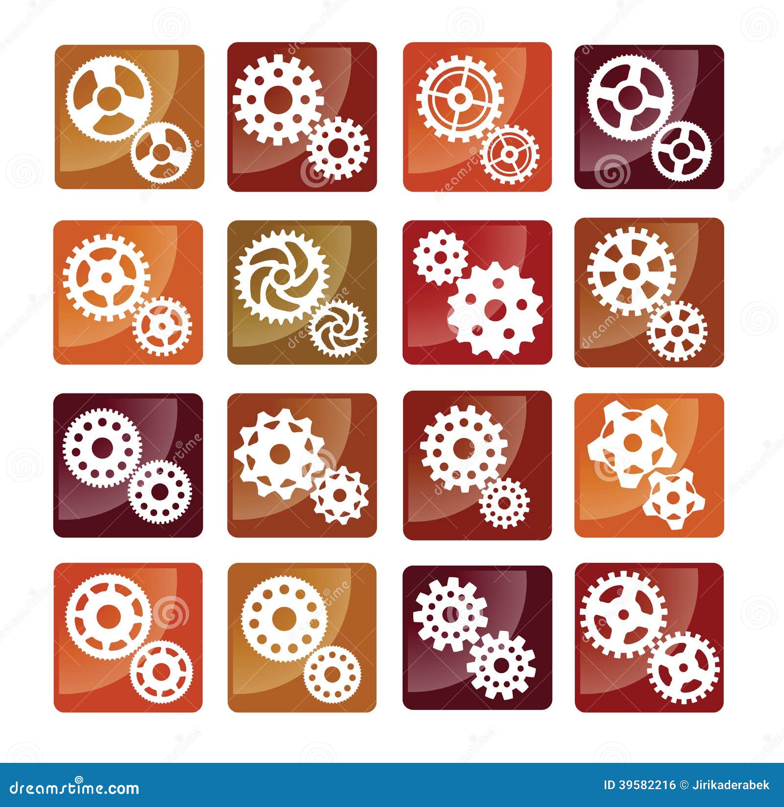 Simple vector gear buttons stock vector. Illustration of element - 39582216