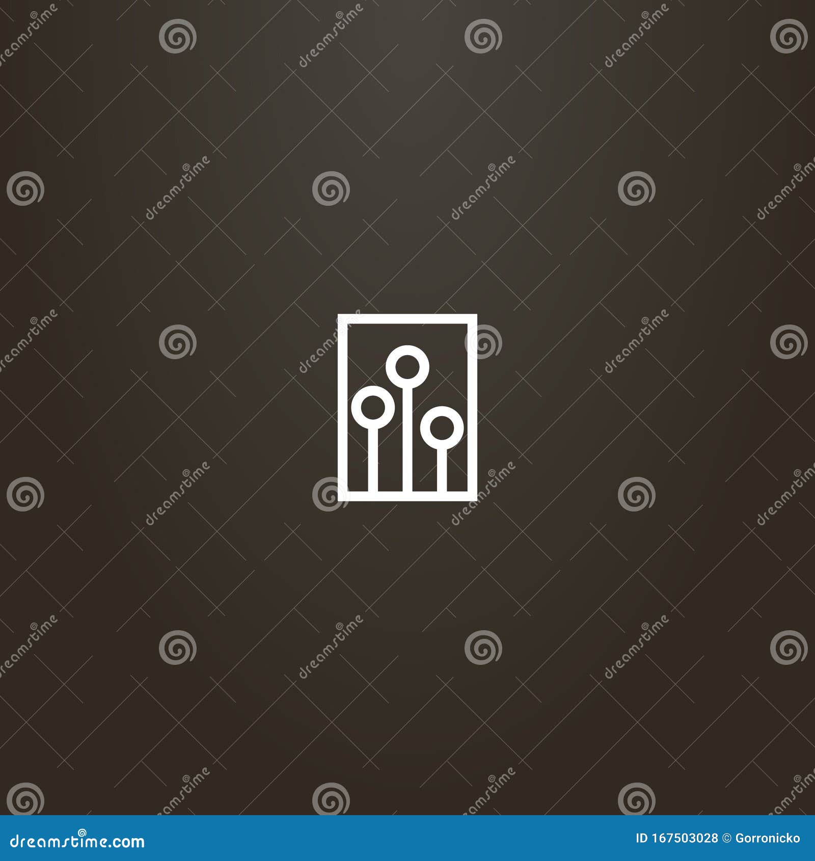 Simple Vector Geometric Line Art Sign of Three Tree Silhouettes in a ...