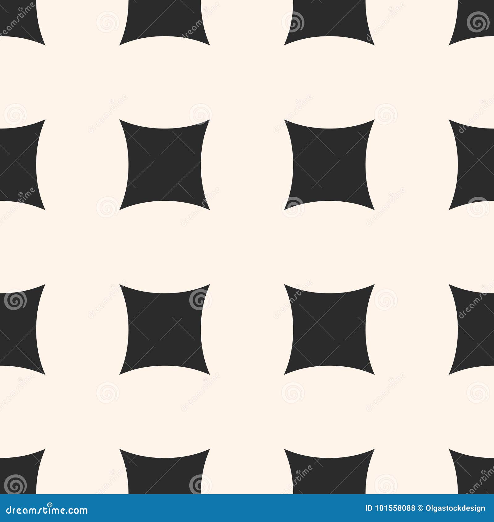 Simple Vector Geometric Seamless Pattern with Curved Squares Stock ...