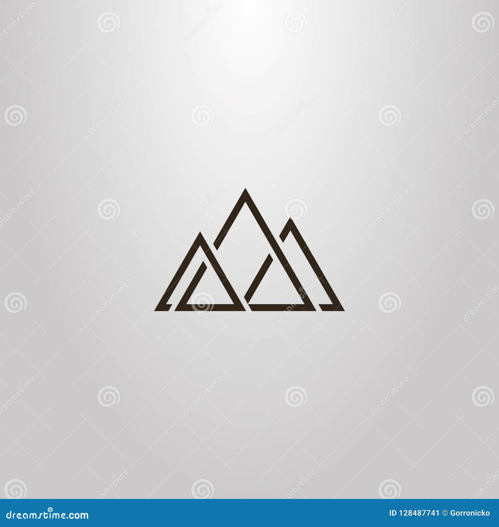 Simple Vector Geometric Sign of Triangular Abstract Peaks of Three ...