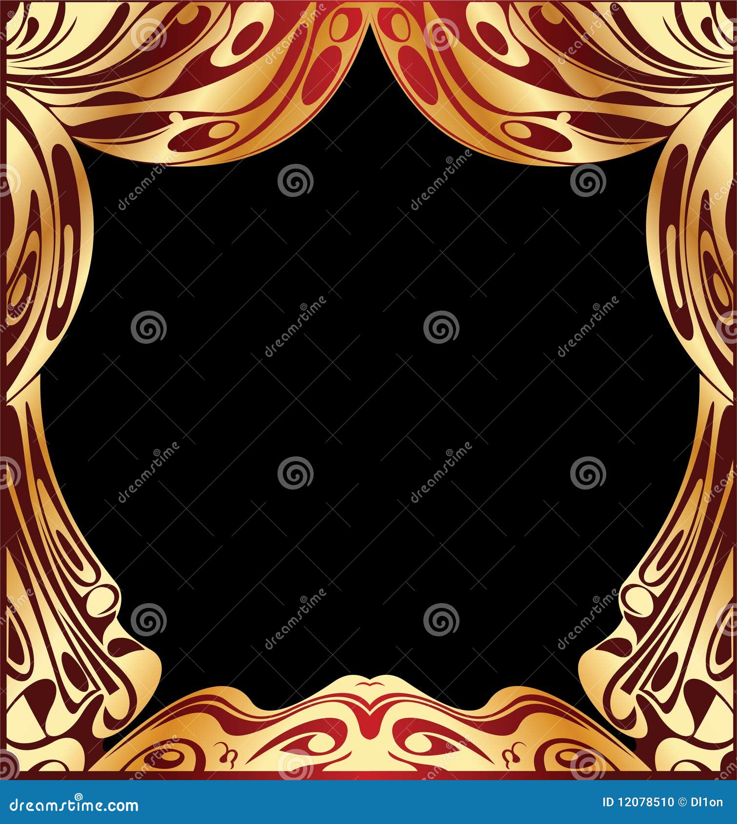 Simple Vector Gold Curtain stock vector. Illustration of house - 12078510