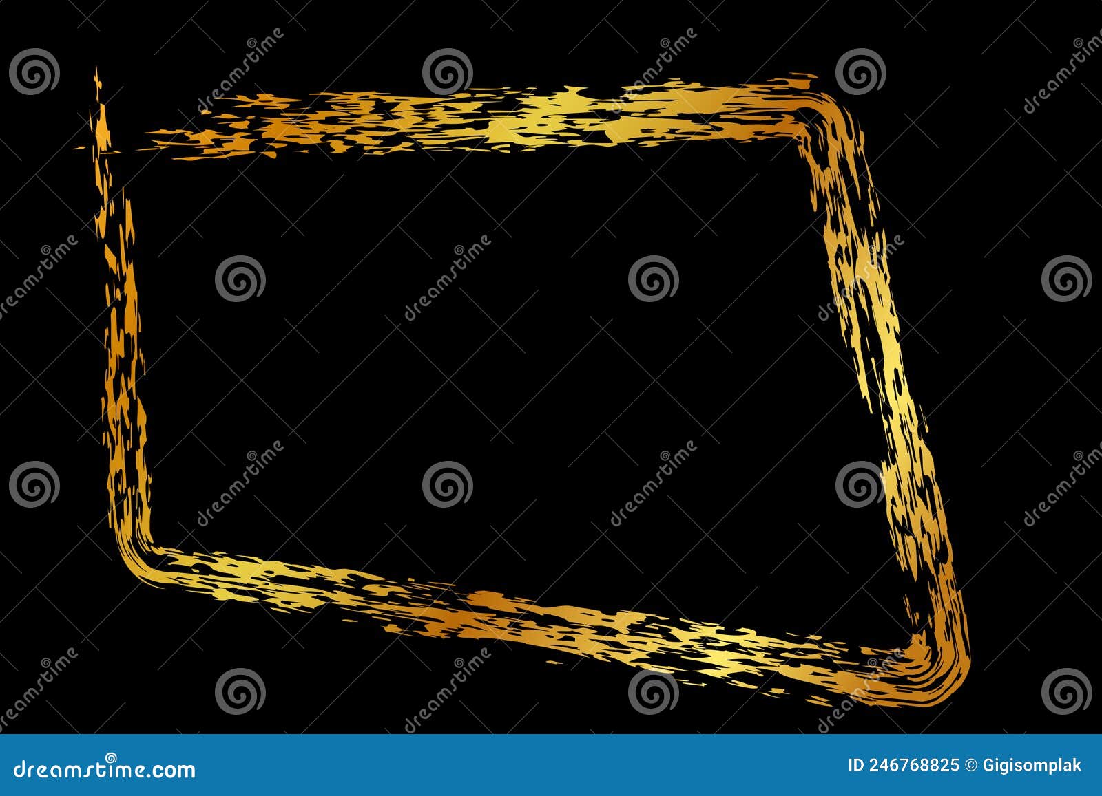 Simple Vector Golden Asymetric Rectangle Crayon Frame Stock Vector ...