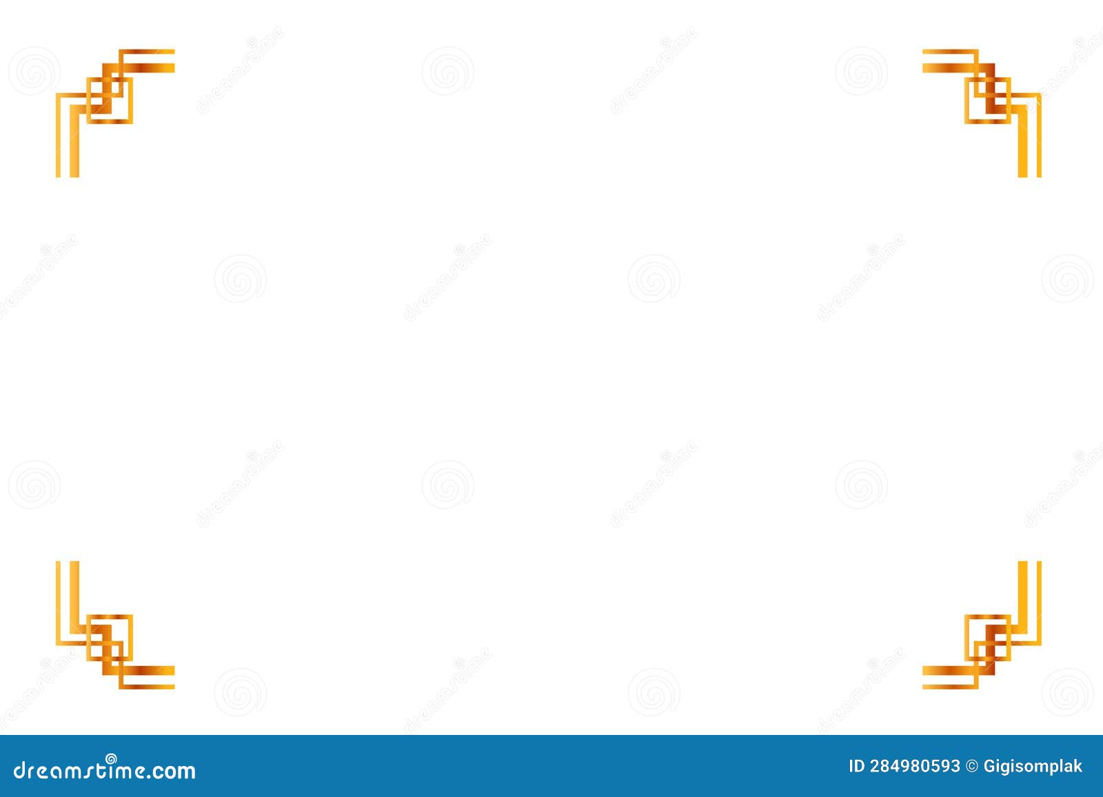 Simple Vector Golden Frame, Double Outline, for Certificate, Placard or ...