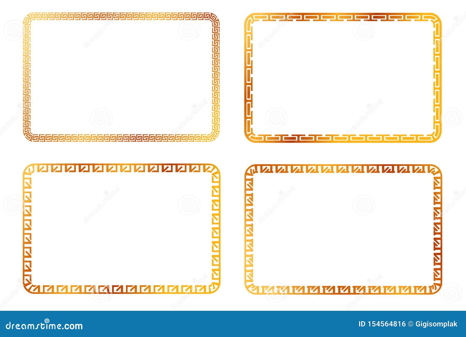 Simple Vector Golden Rectangle Frame for Certificate, Placard or Other ...
