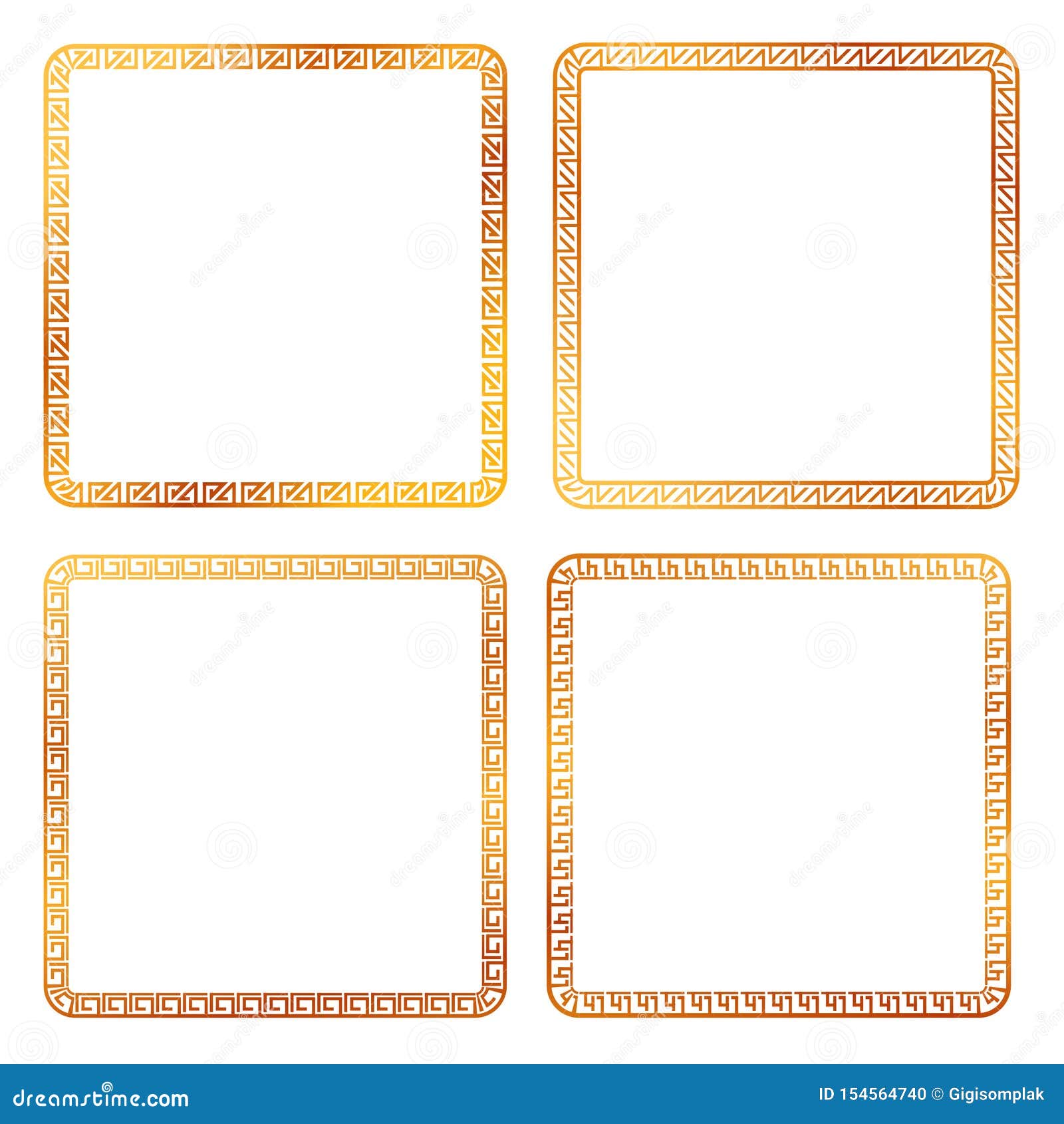 Simple Vector Golden Square Frame for Certificate, Placard or Other ...