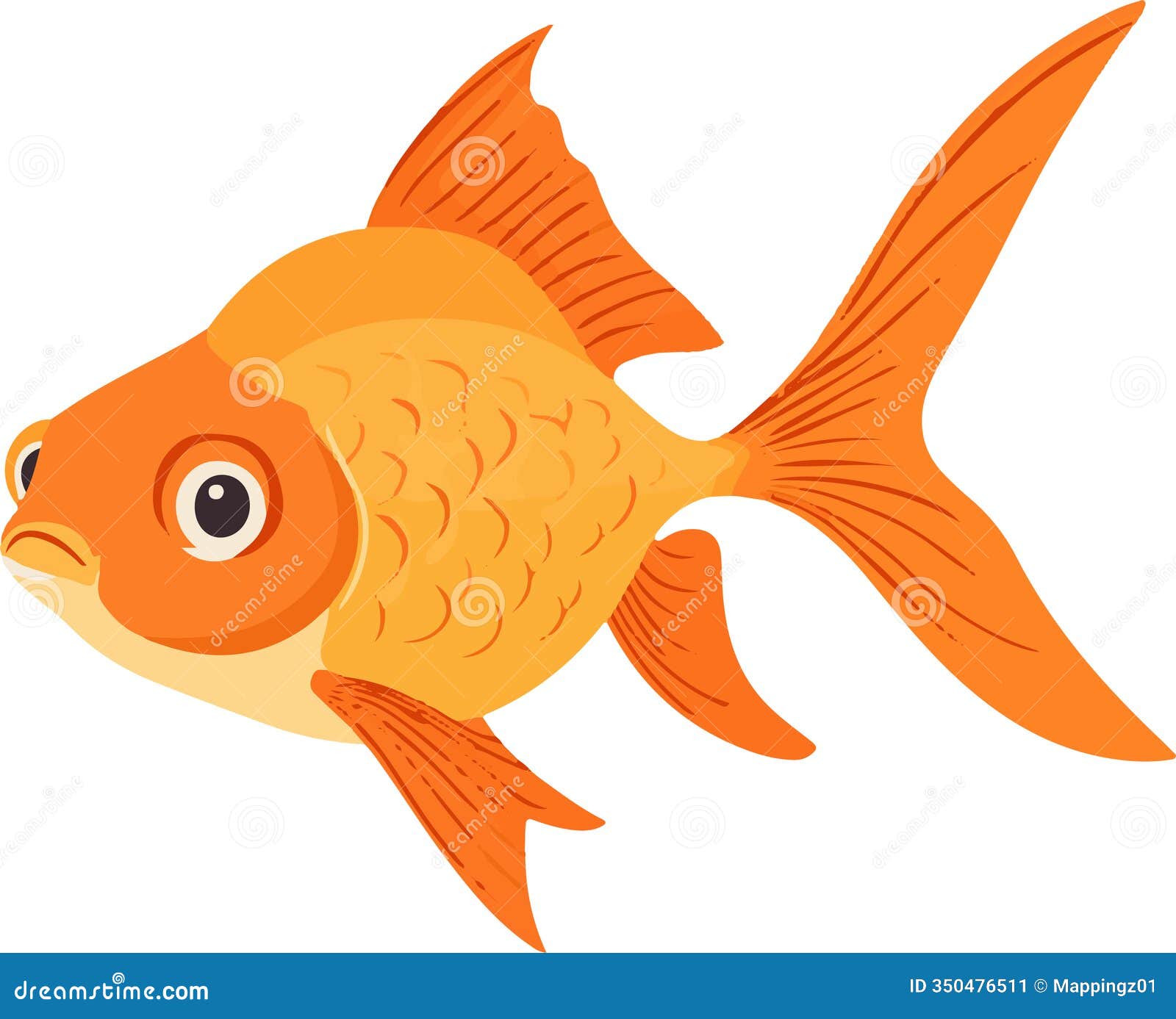 Simple Vector Goldfish Clipart Stock Vector - Illustration of bold ...