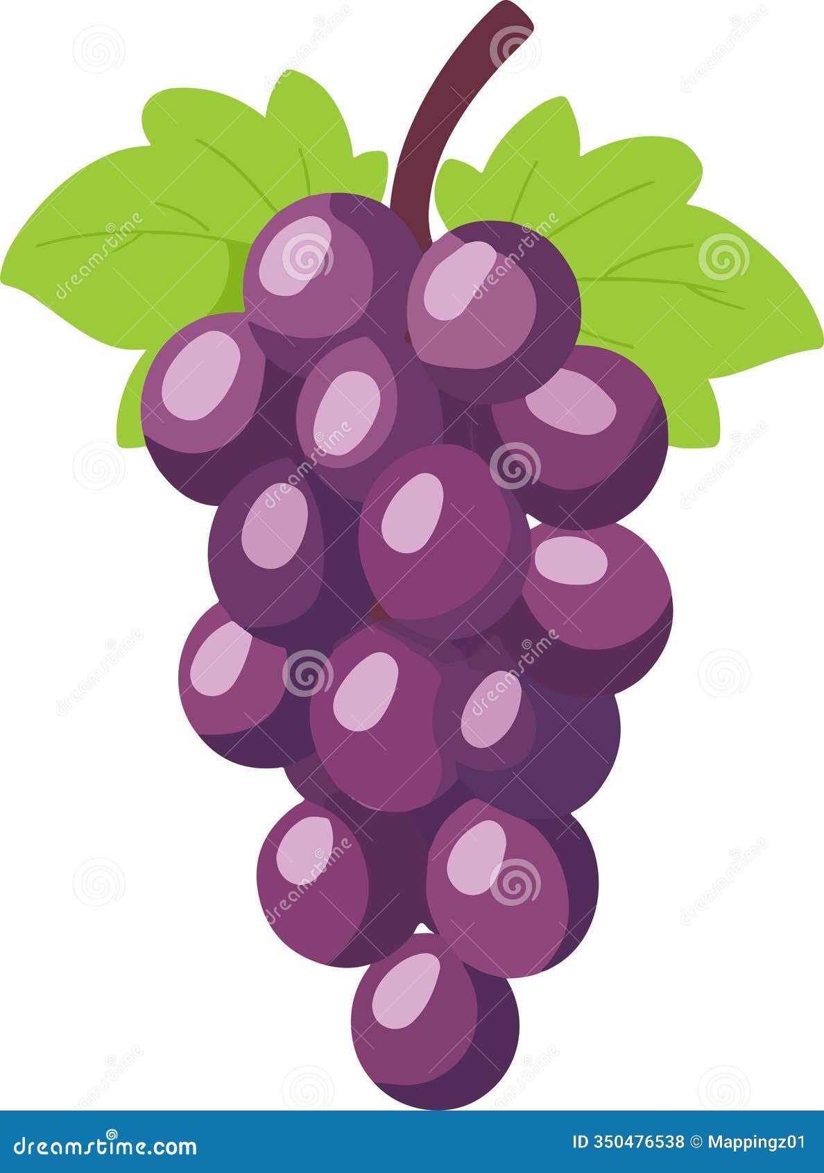 Simple Vector Grape Clipart Stock Vector - Illustration of color ...