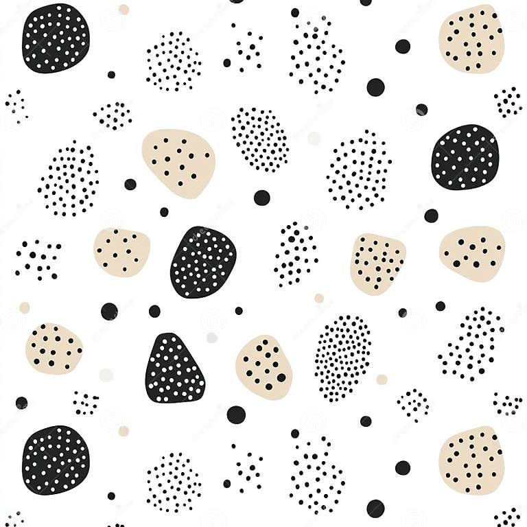 Simple Graphic Pattern with Soft Shapes with Spots of Different Shapes ...