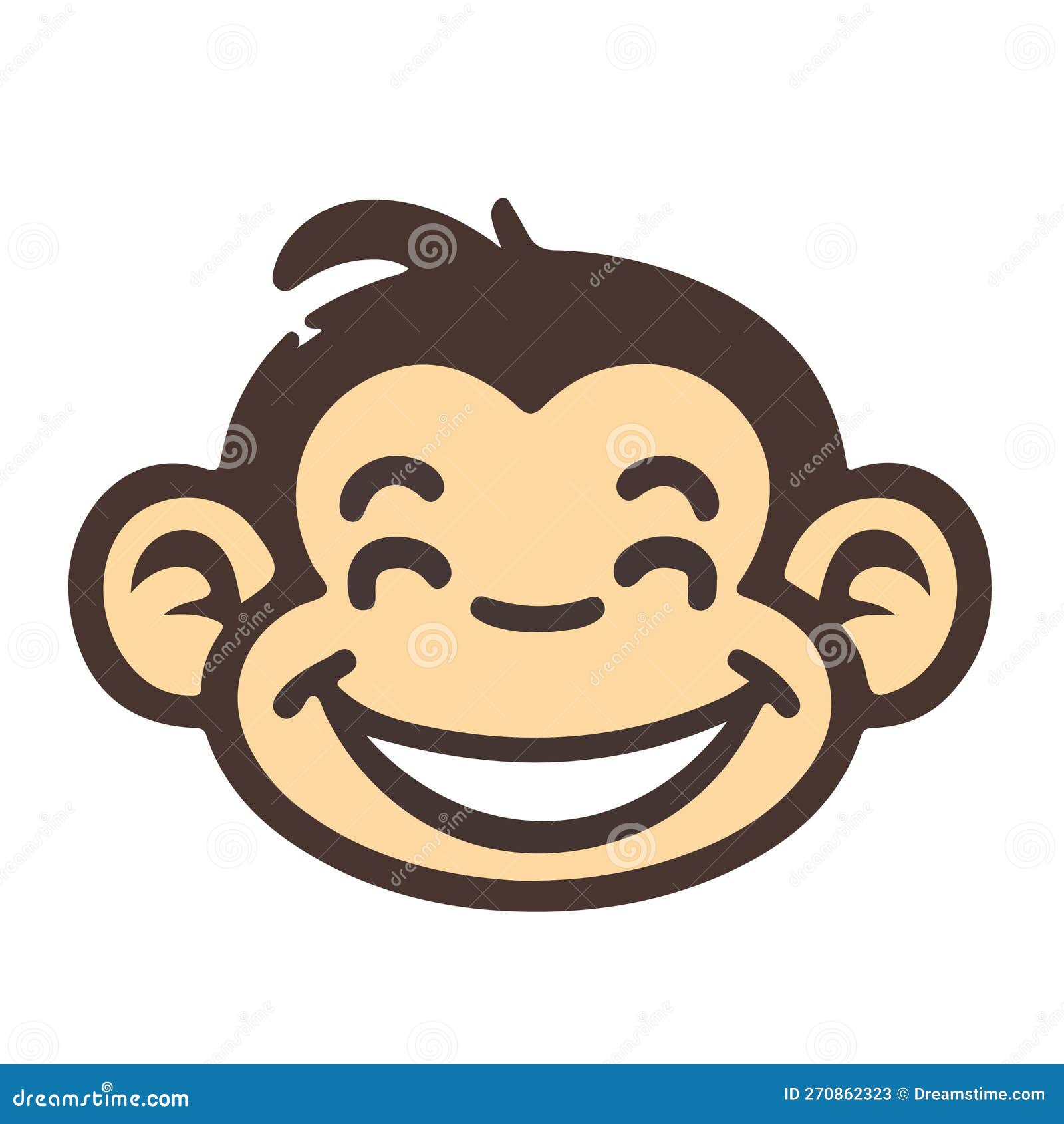 Simple Vector Graphics, Monkey Head. Stock Vector - Illustration of ...