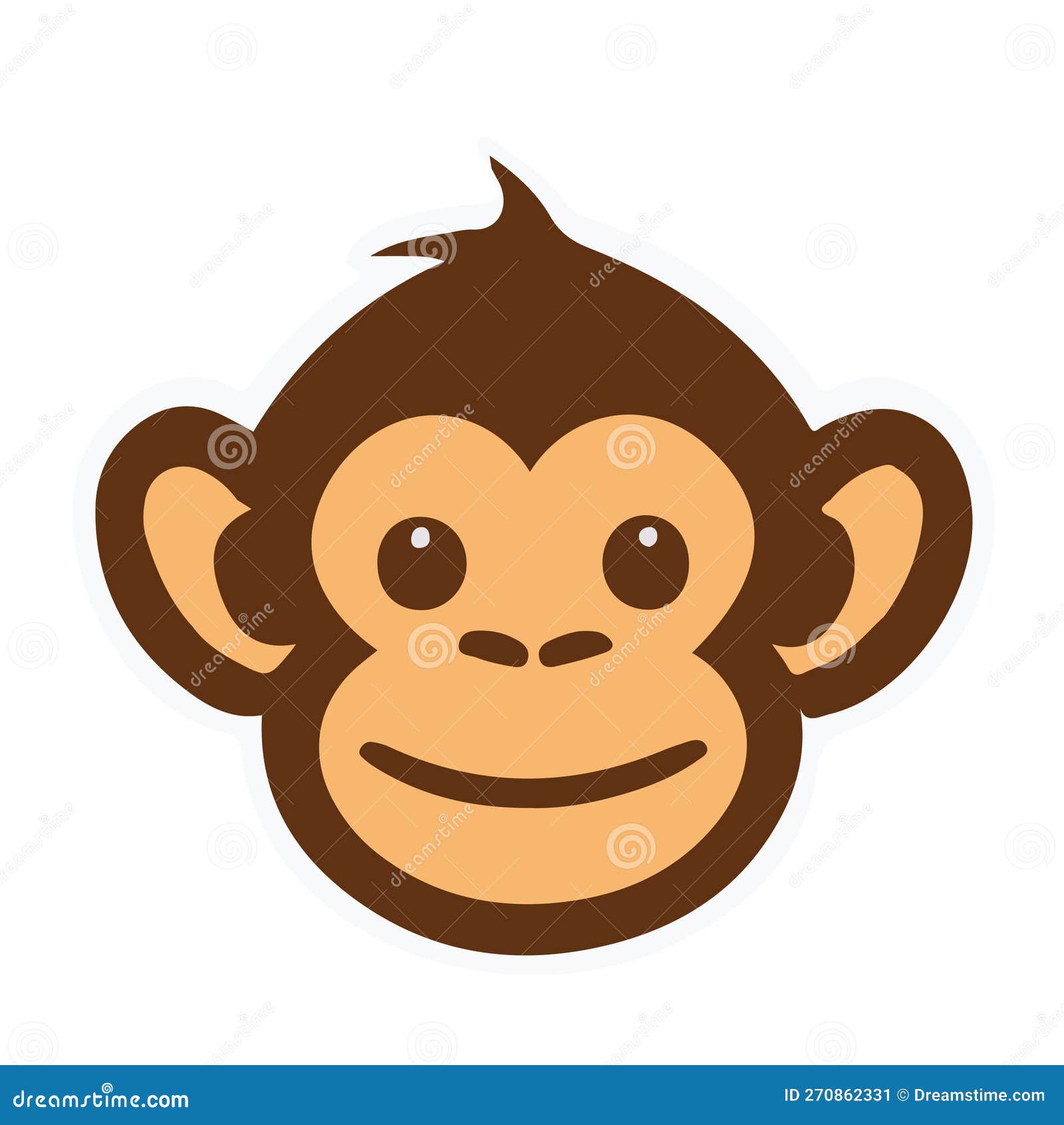 Simple Vector Graphics, Monkey Head. Stock Vector - Illustration of ...