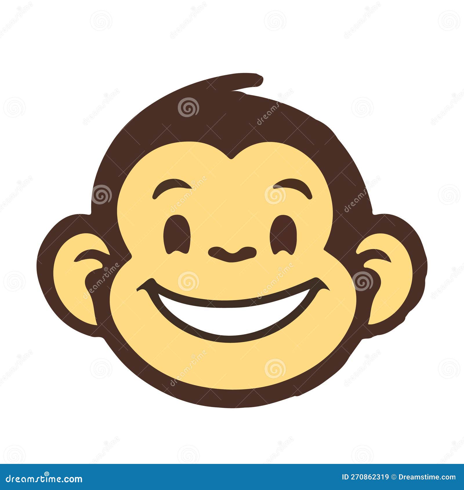 Simple Vector Graphics, Monkey Head. Stock Vector - Illustration of ...