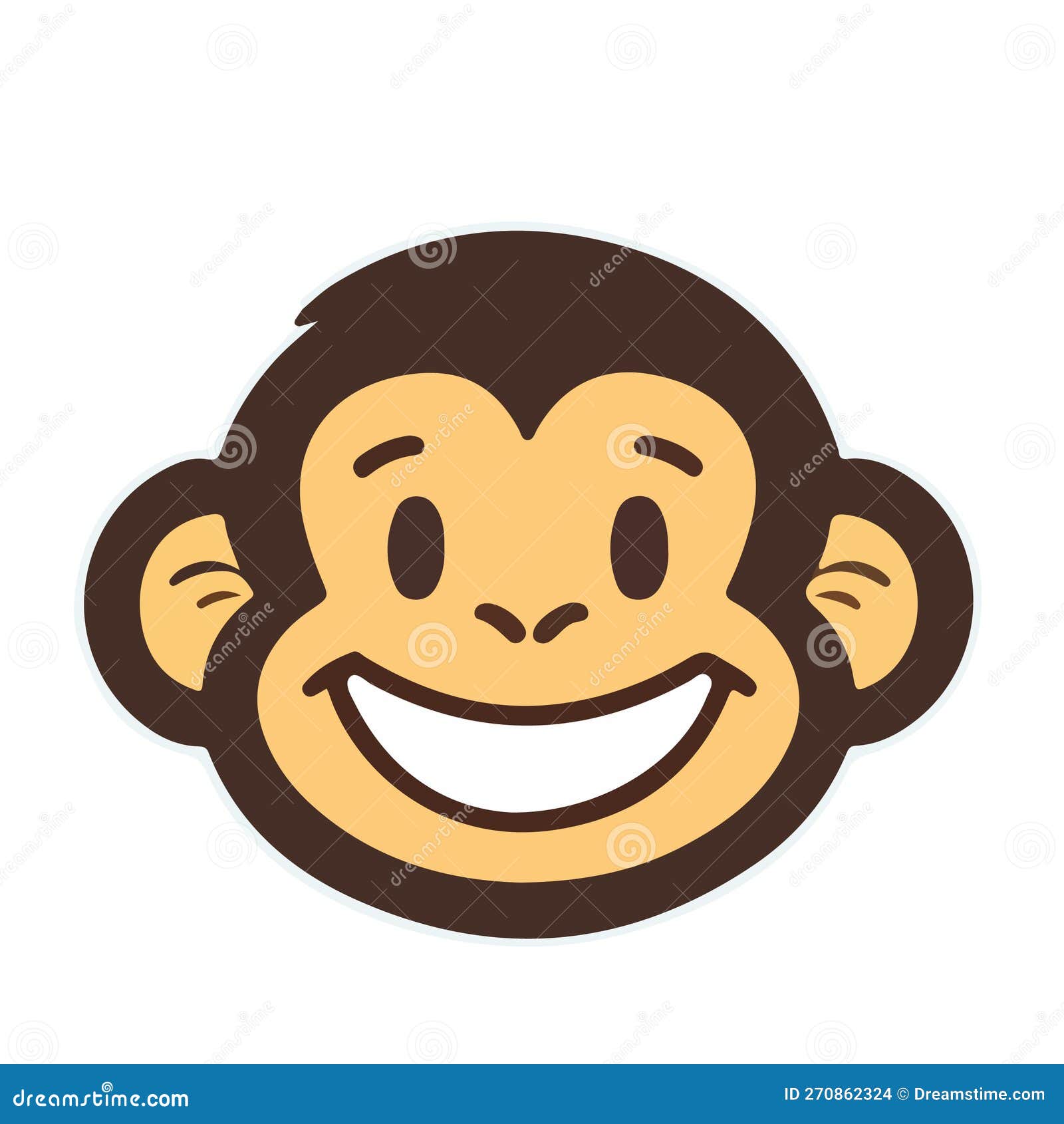 Simple Vector Graphics, Monkey Head. Stock Vector - Illustration of ...