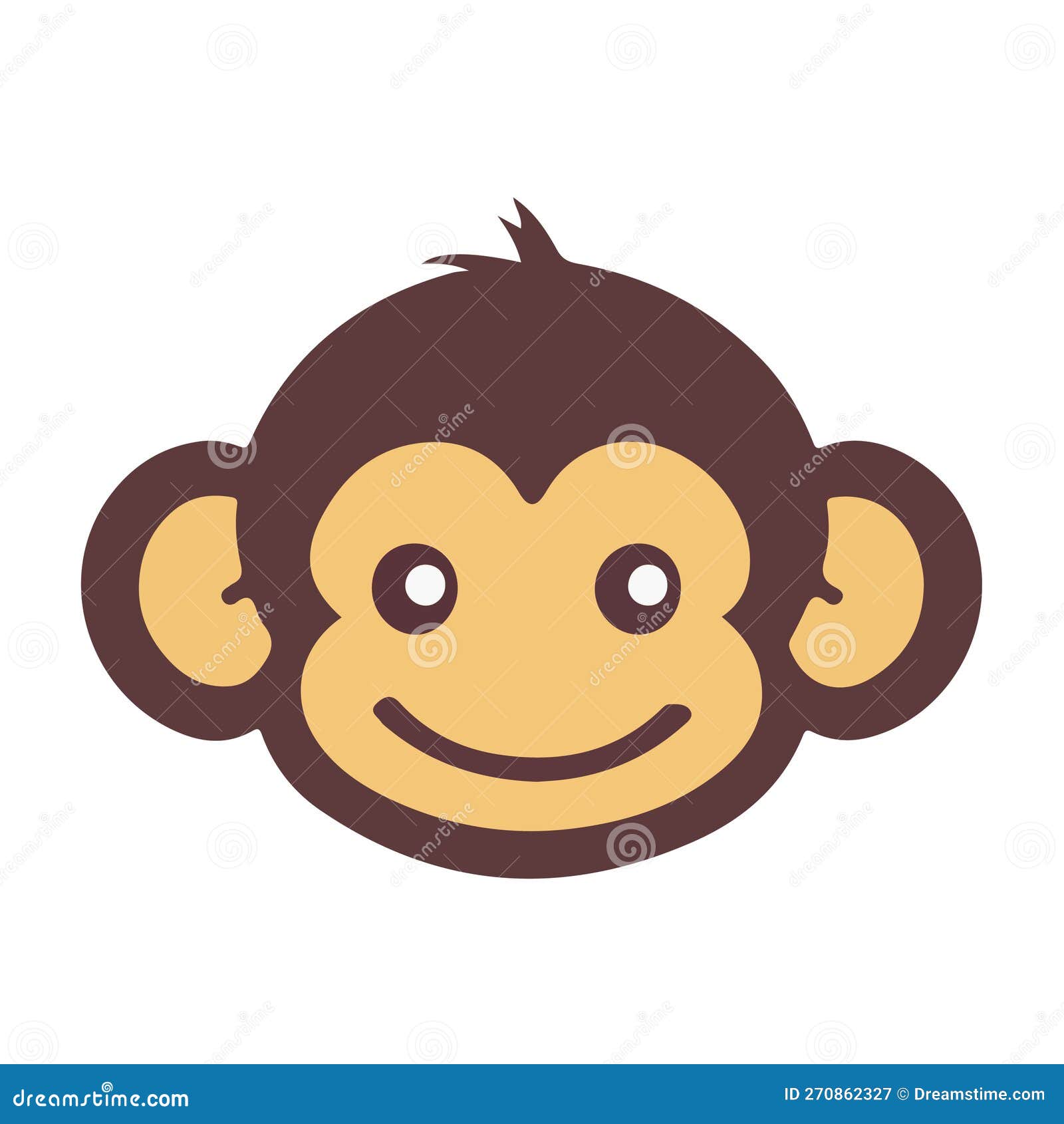 Simple Vector Graphics, Monkey Head. Stock Vector - Illustration of ...